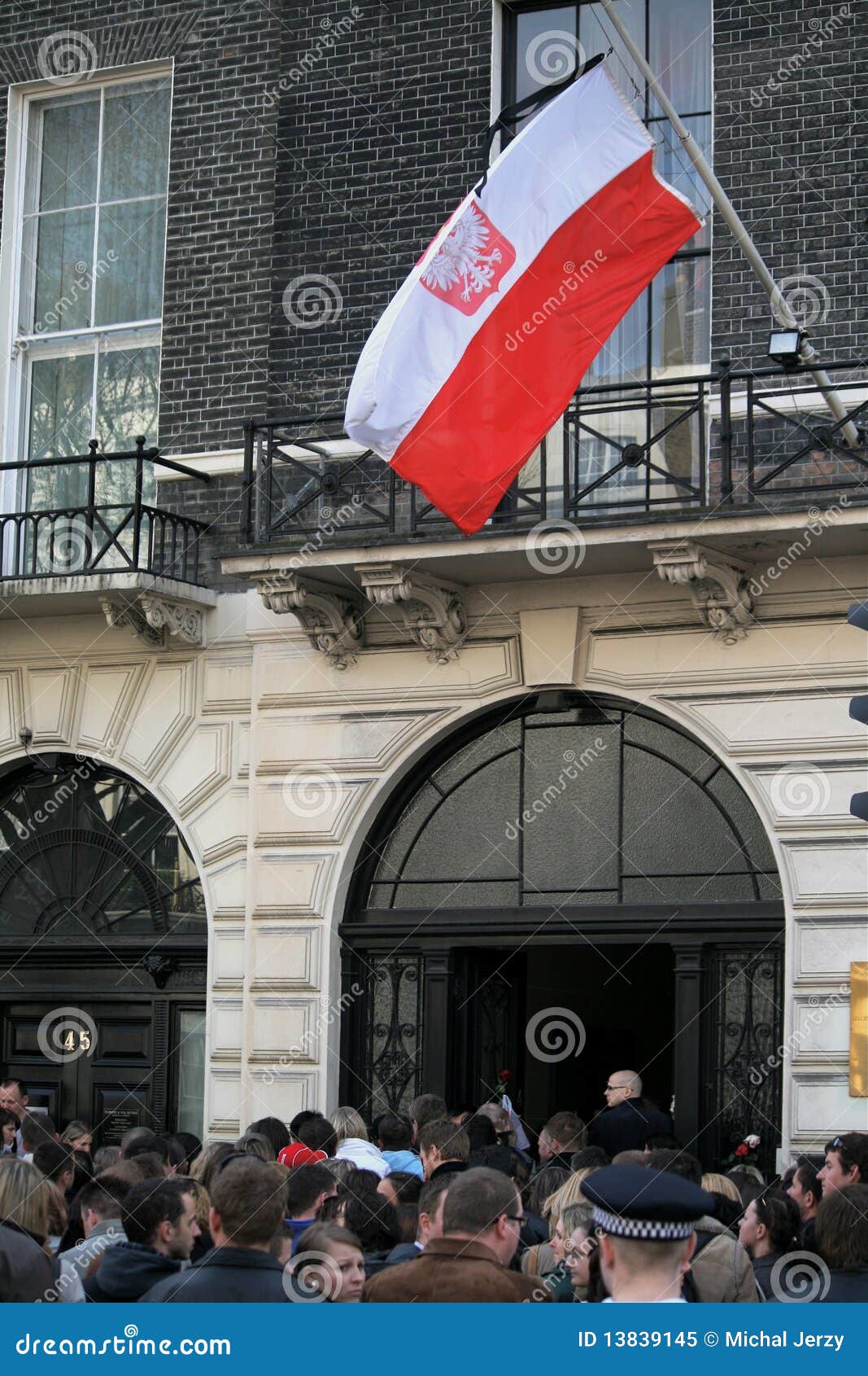 Polish Flag Waving While Sailing On A Yacht In The North Sea Royalty ...