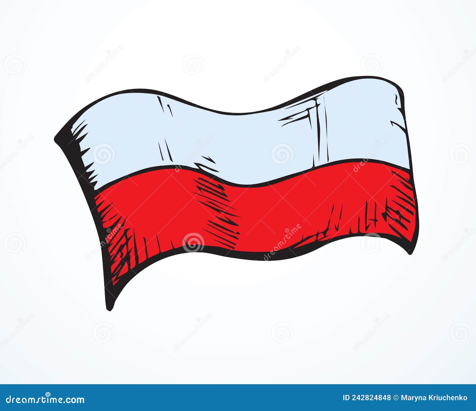 Polish Flag. Vector Drawing Icon Stock Vector - Illustration of ...