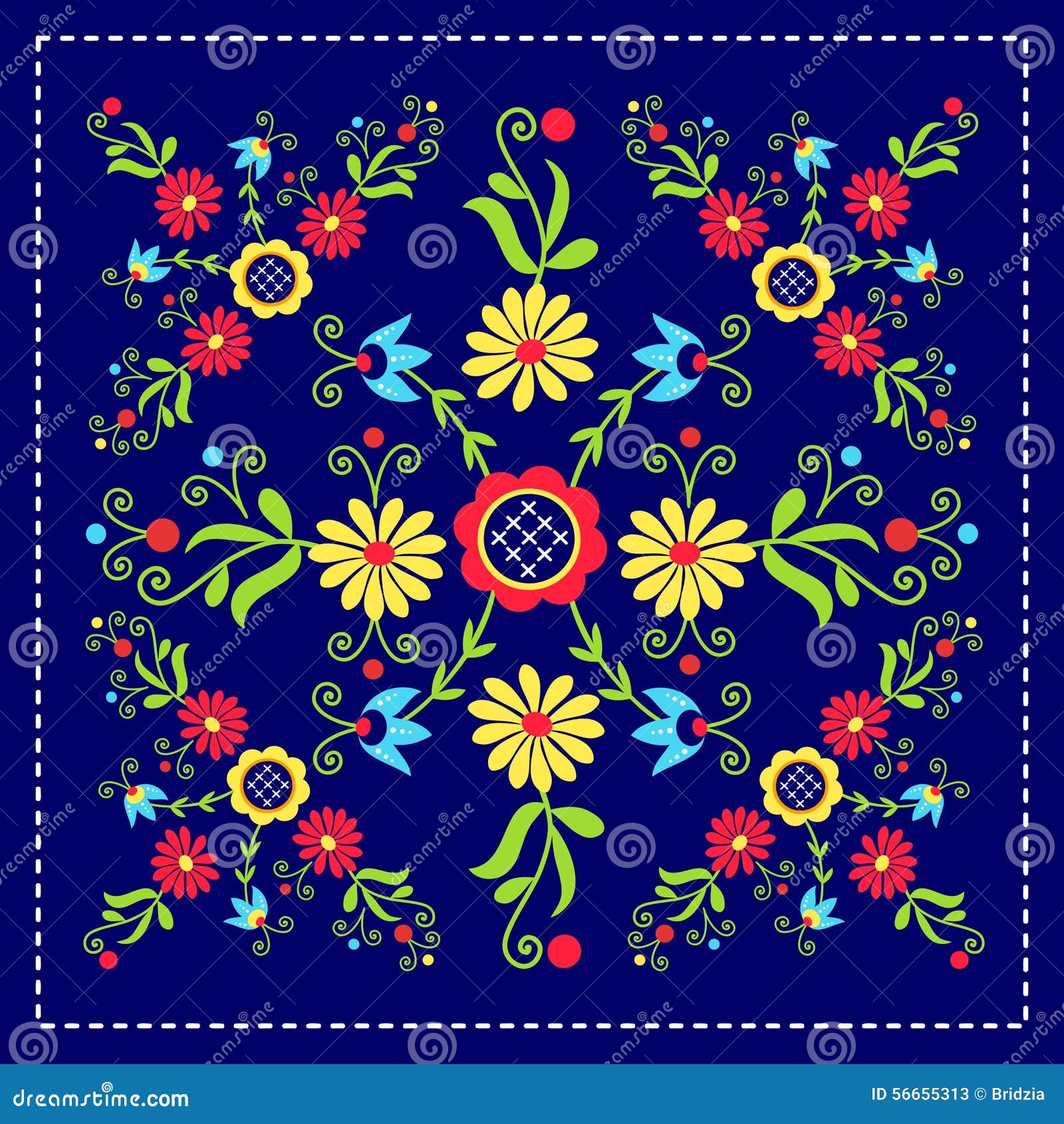 Polish folk pattern stock vector. Illustration of pattern - 56655313