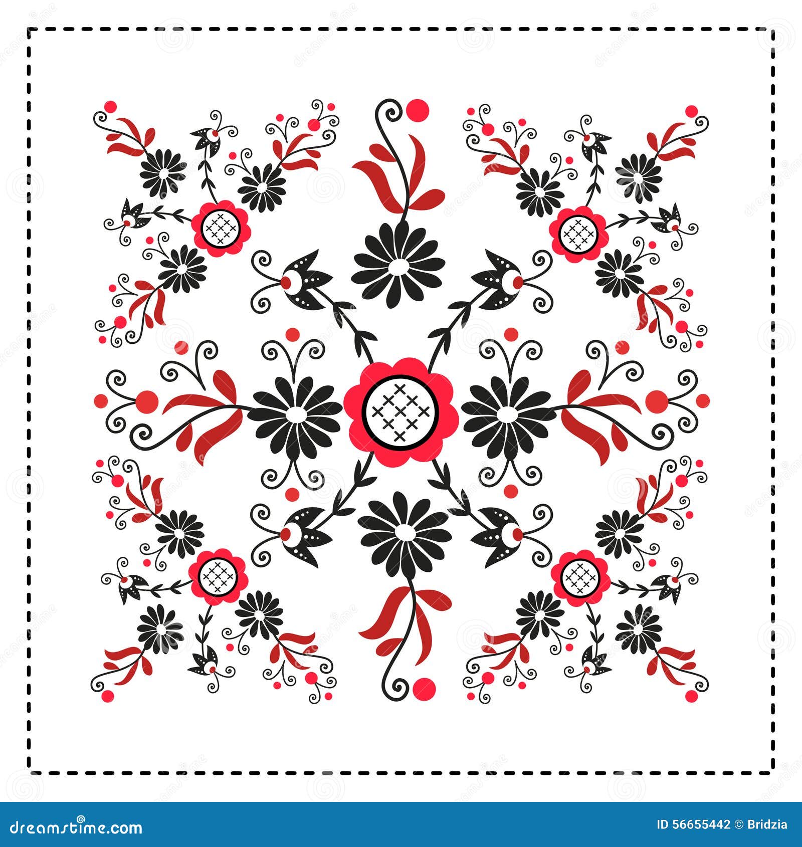 Polish folk pattern stock vector. Illustration of vector - 56655442