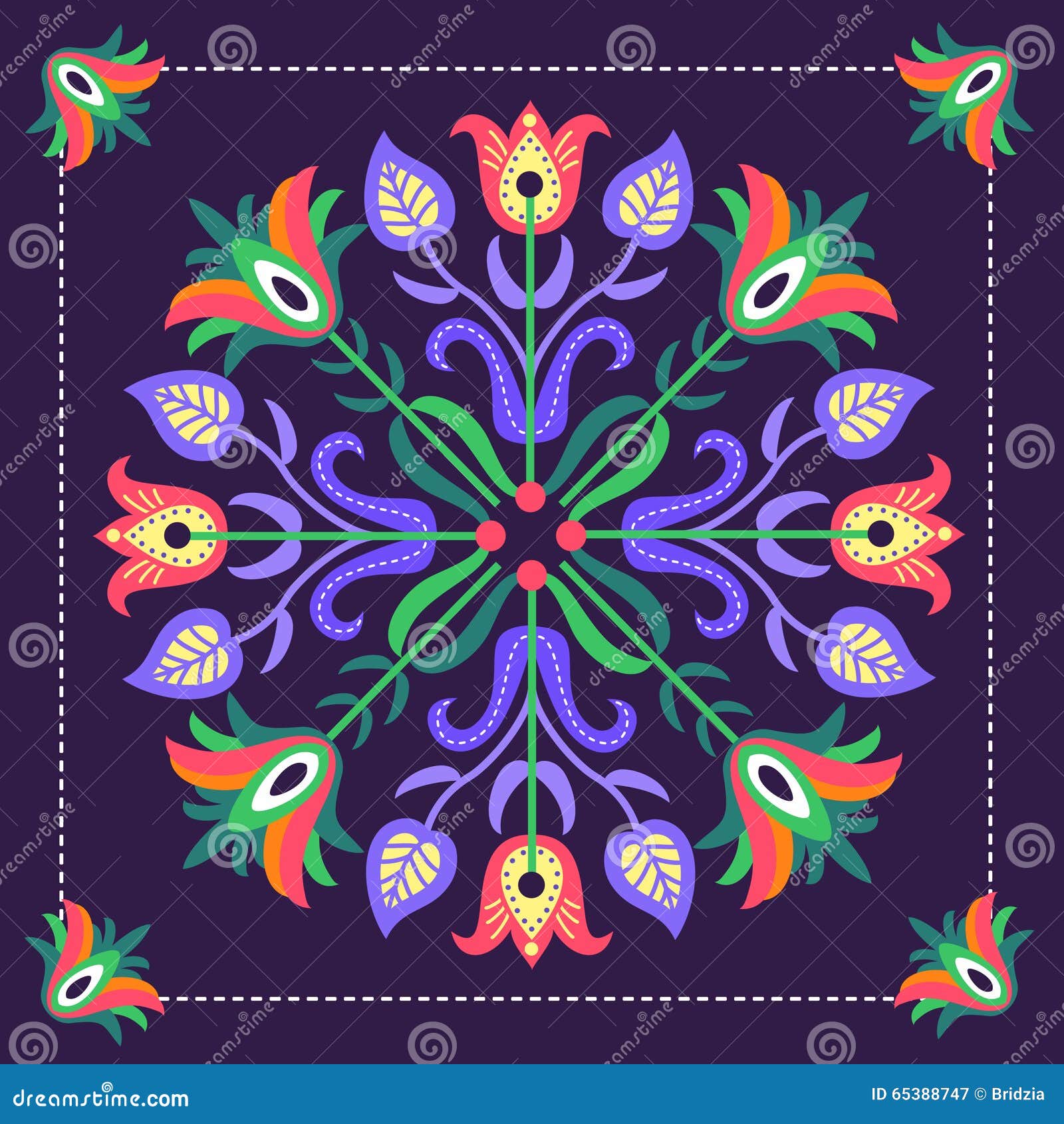 Polish folk stock vector. Illustration of pattern, tradition - 65388747