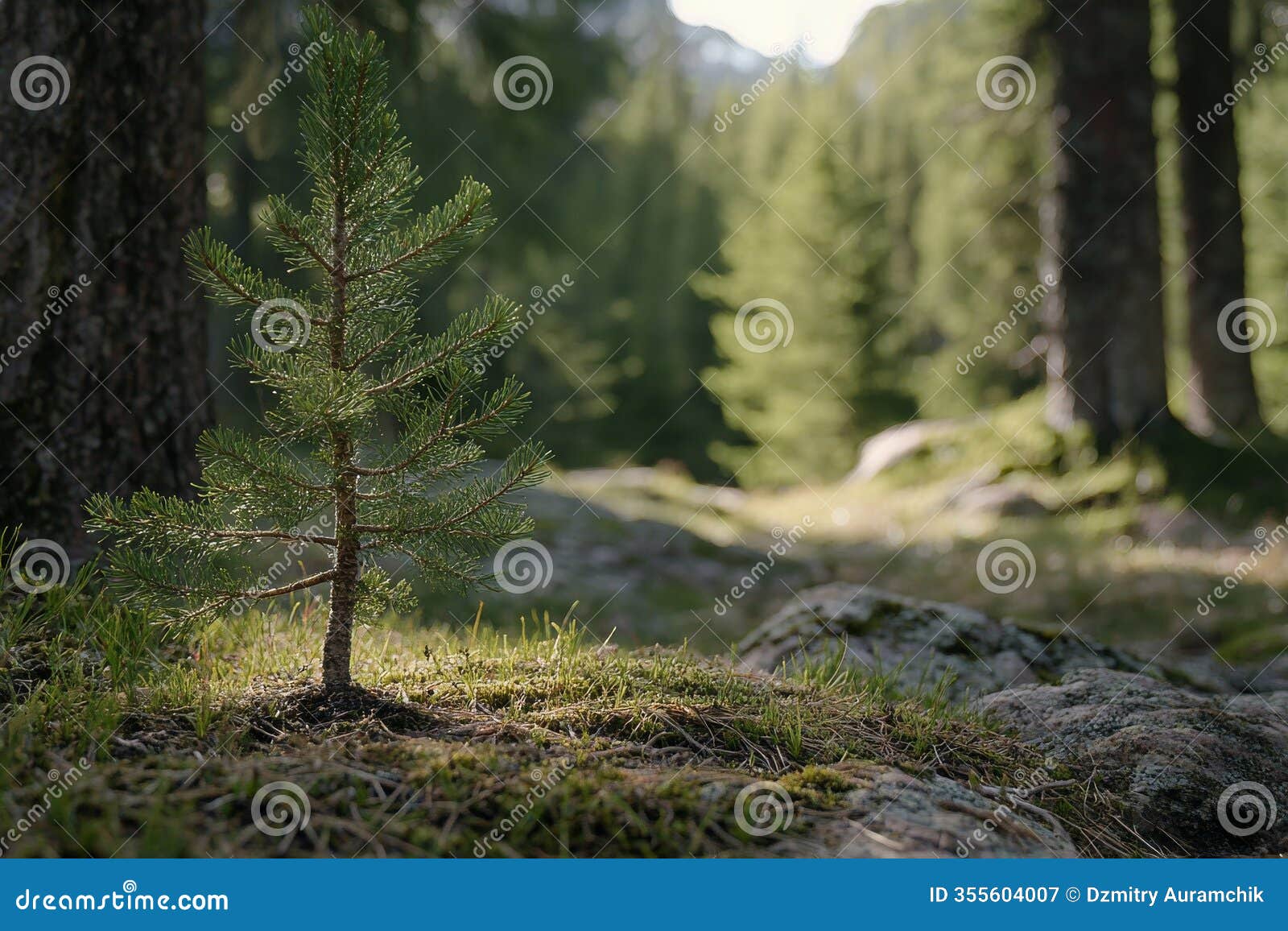 In the Polish Forest, a Rowan Tree Seedling Takes Root from an Old ...