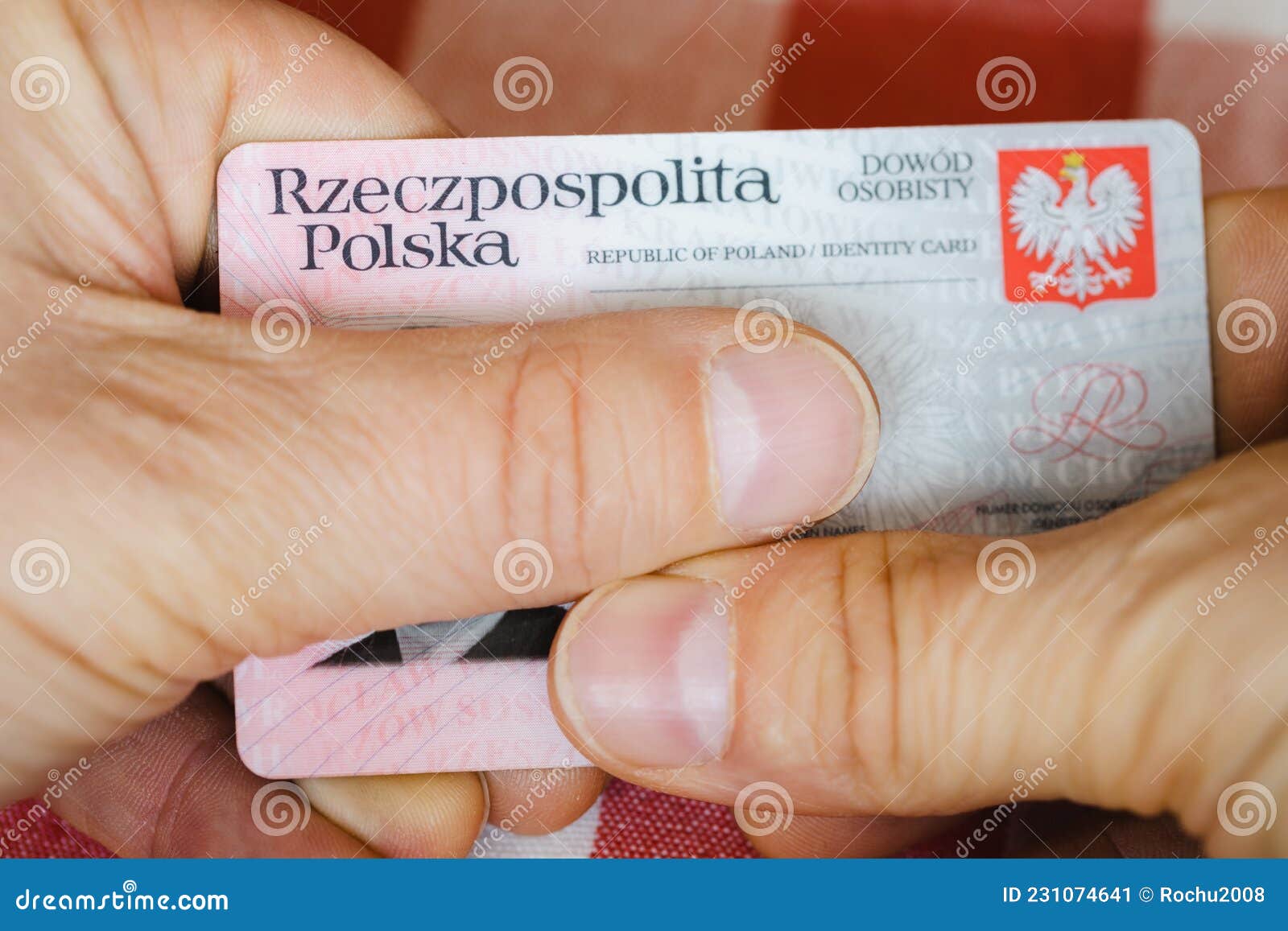 Polish ID Card Held in Hand, Identity Document Stock Image - Image of ...