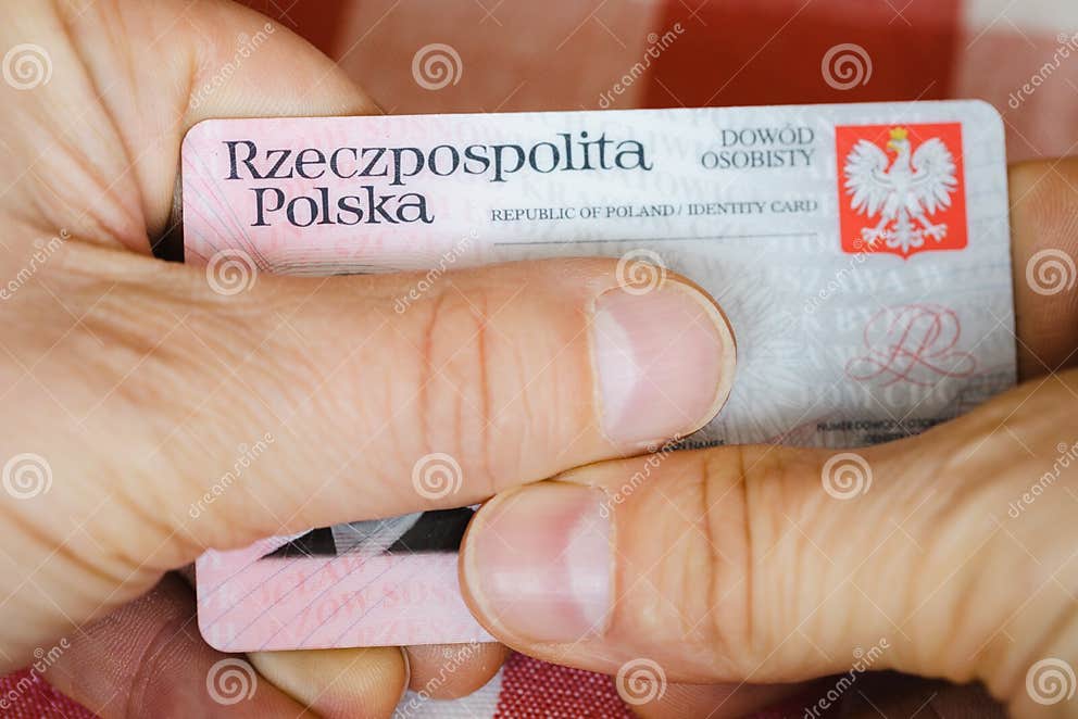 Polish ID Card Held in Hand, Identity Document Stock Image - Image of ...