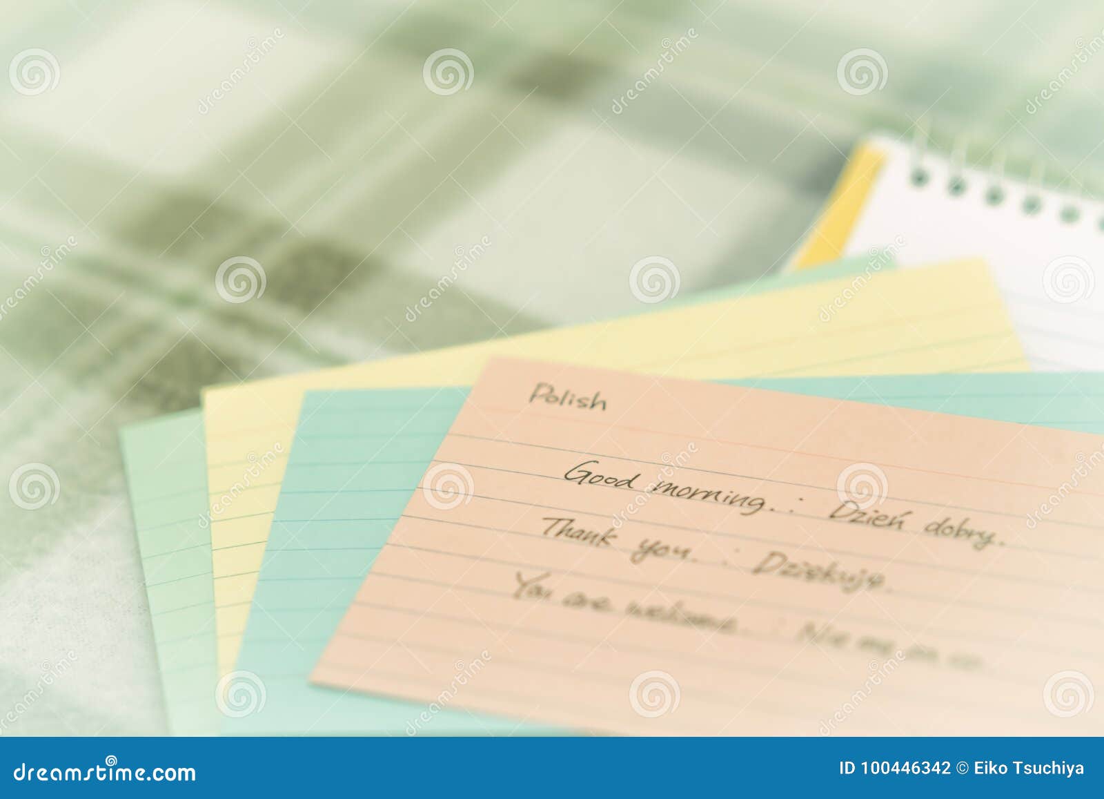 Polish; Learning New Language Writing Greetings on the Notebook Stock ...