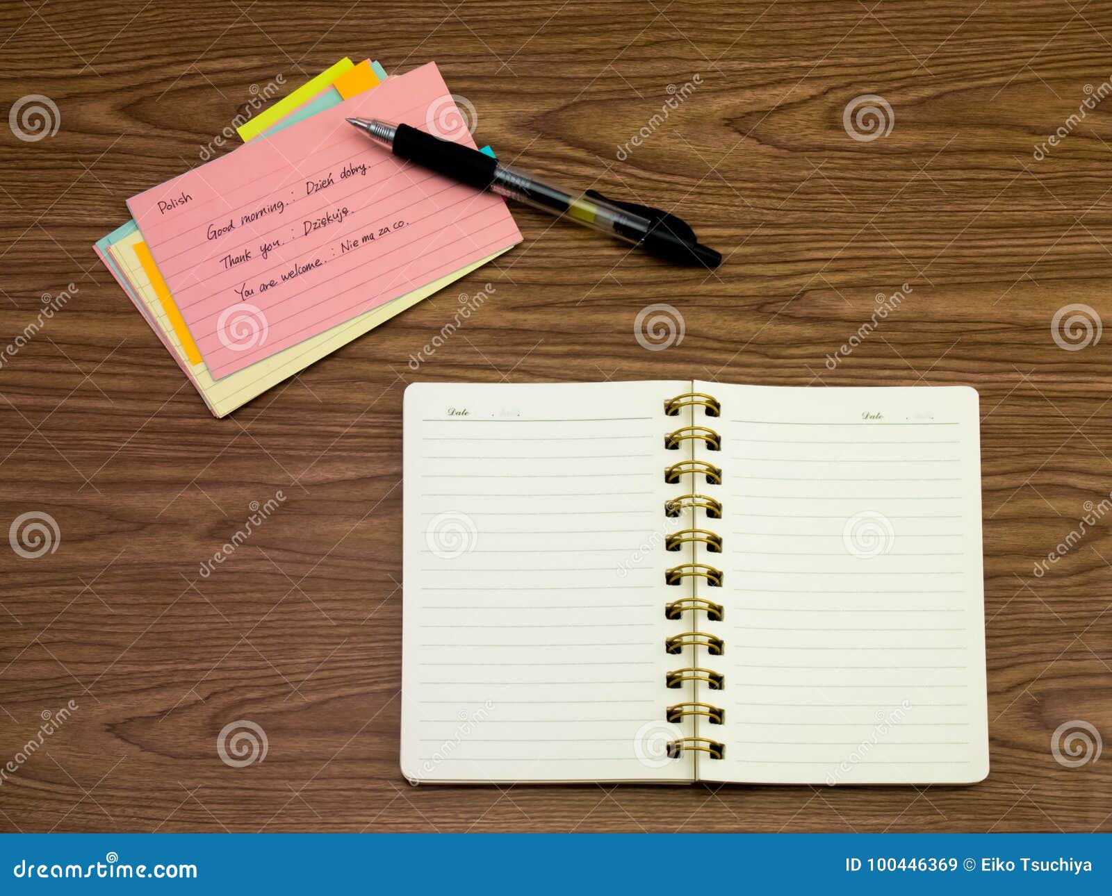 Polish; Learning New Language Writing Words on the Notebook Stock Image ...