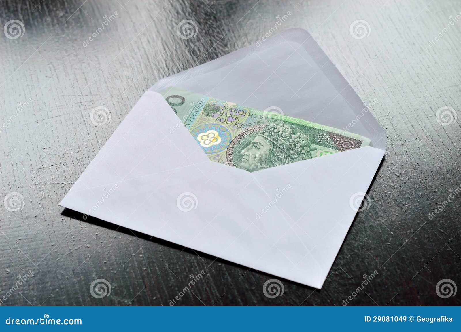 Polish Money in Envelope â€“ Bribe. Stock Image - Image of gift, crime ...