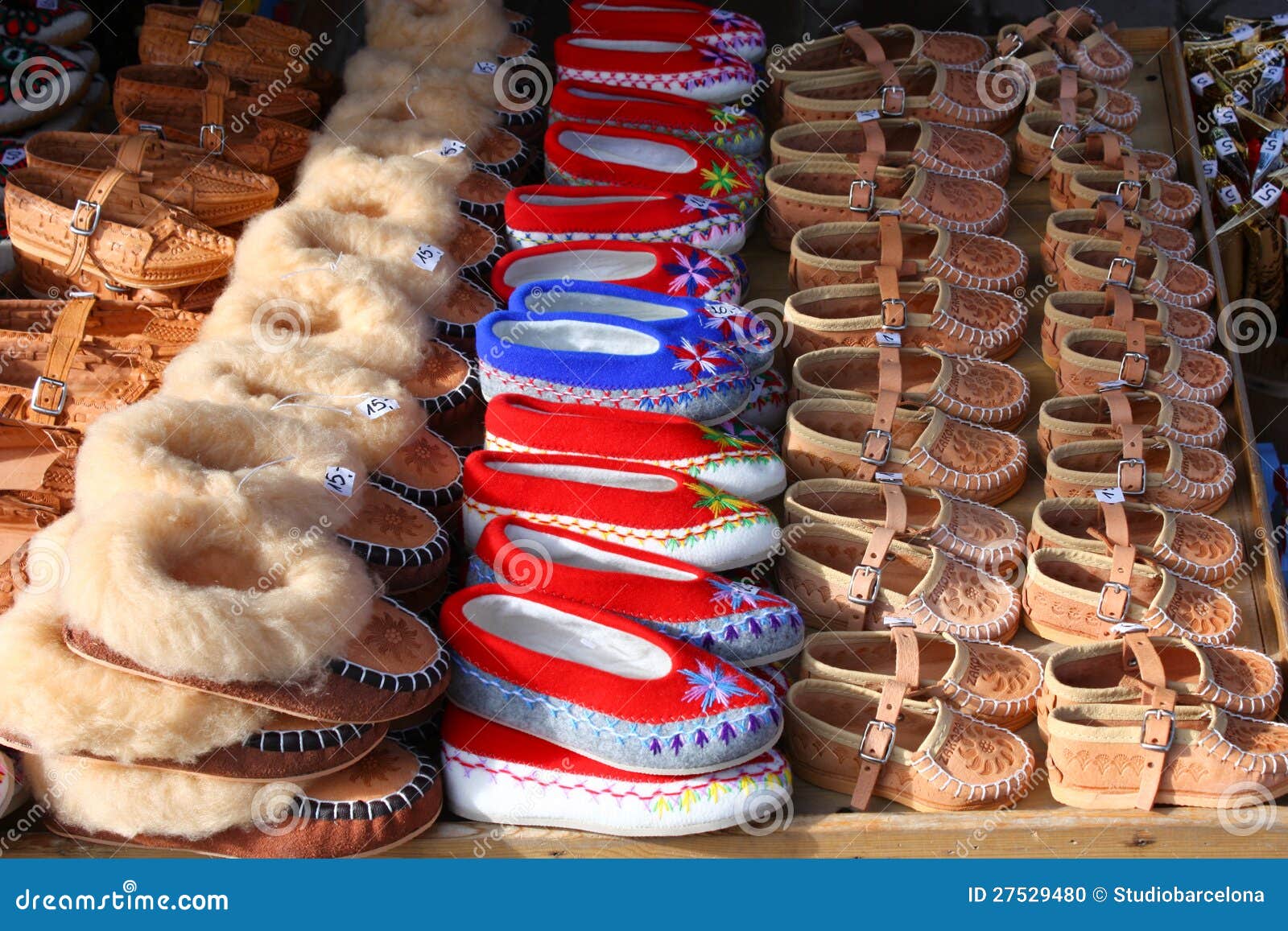 Polish mountain shoes stock photo. Image of wool, slippers - 27529480