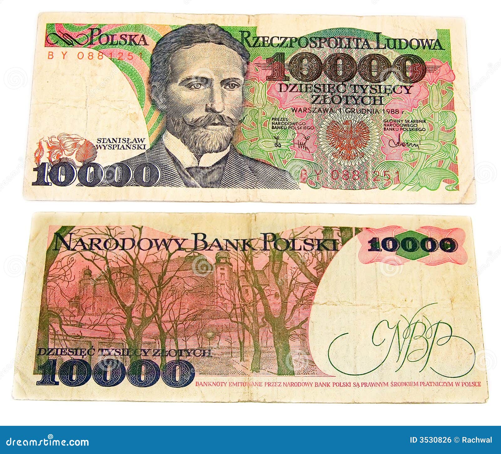 Polish old banknote stock photo. Image of exchange, currency - 3530826