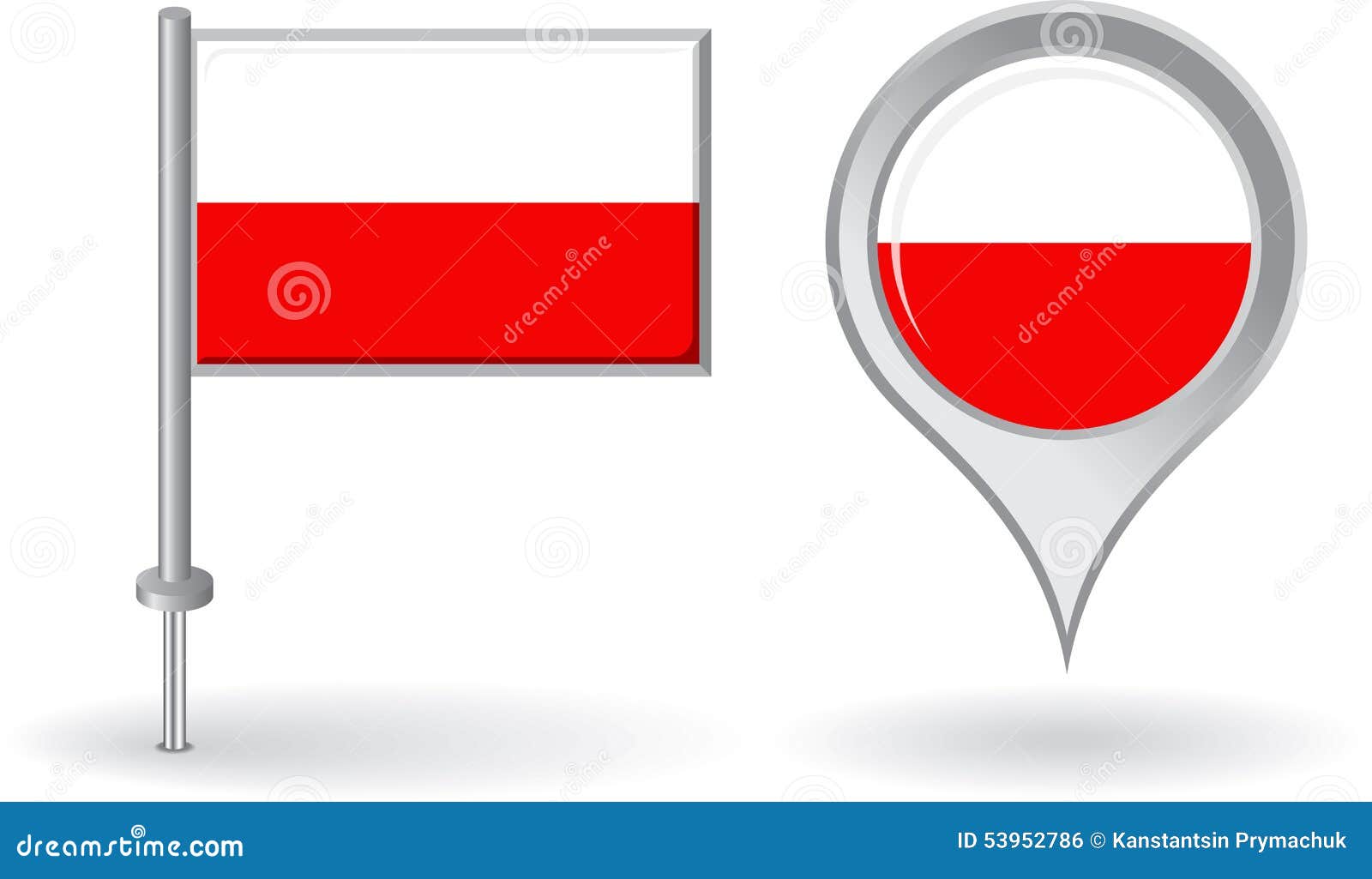 Polish Pin Icon and Map Pointer Flag. Vector Stock Vector ...