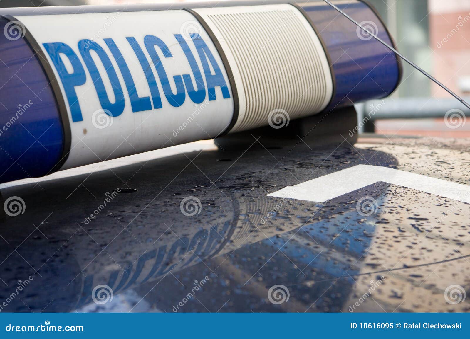 Polish police car sign stock image. Image of water, white - 10616095