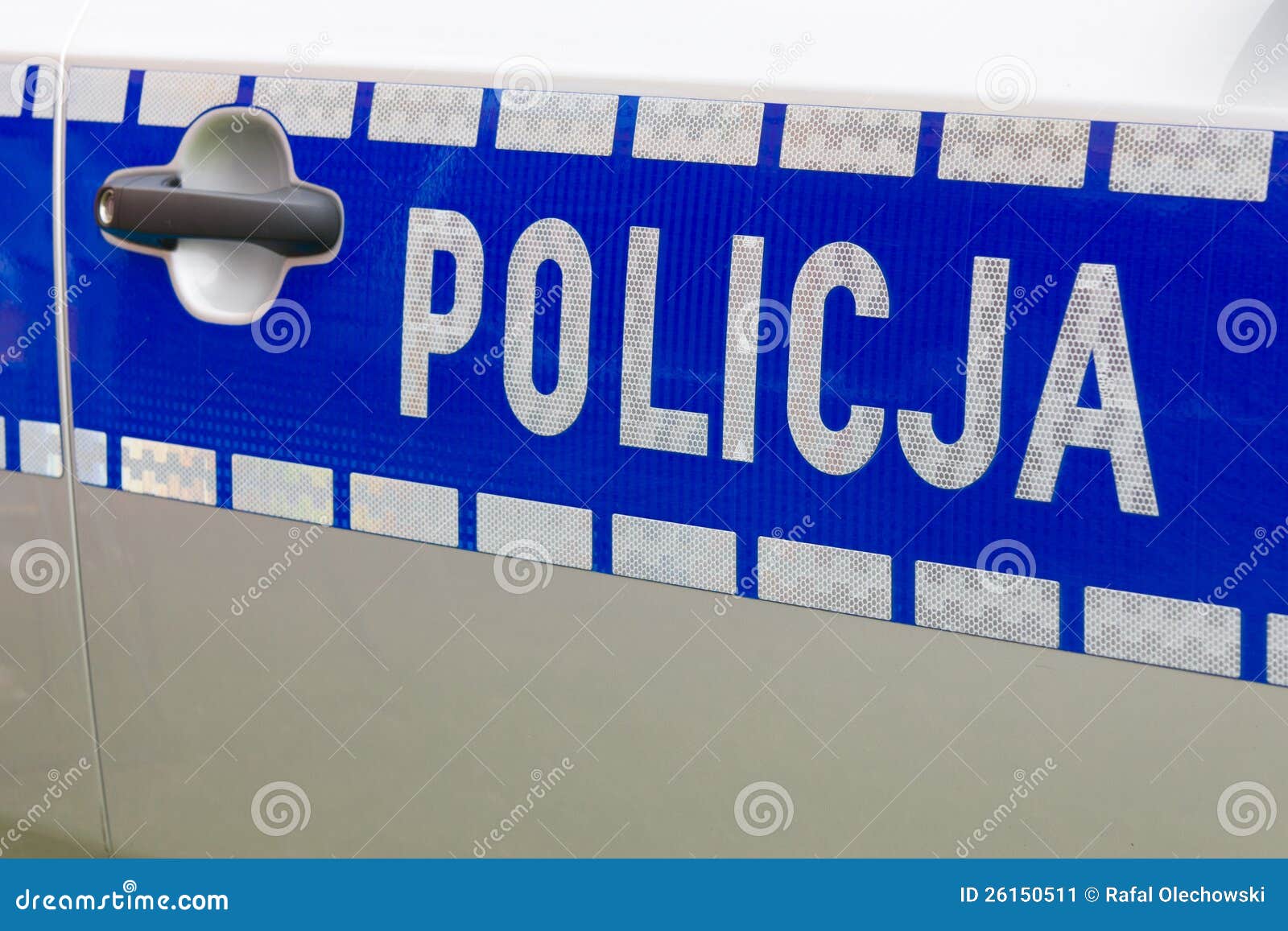 Polish police car sign stock image. Image of protection - 26150511