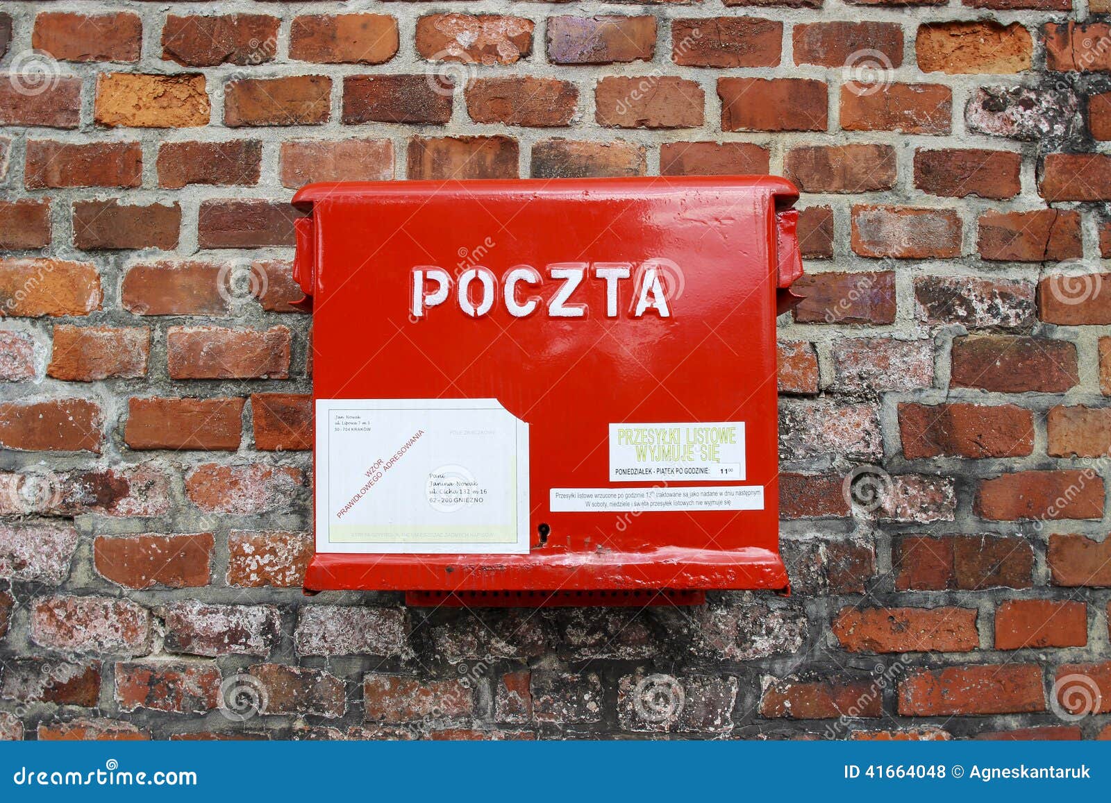 Polish Red Mail Box, Krakow, Poland Editorial Stock Photo - Image of ...
