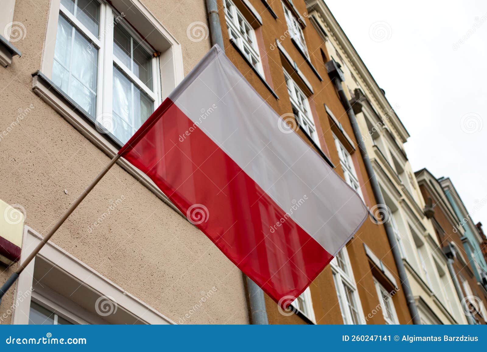 Polish Red and White Flags in the Old Town Stock Image - Image of ...