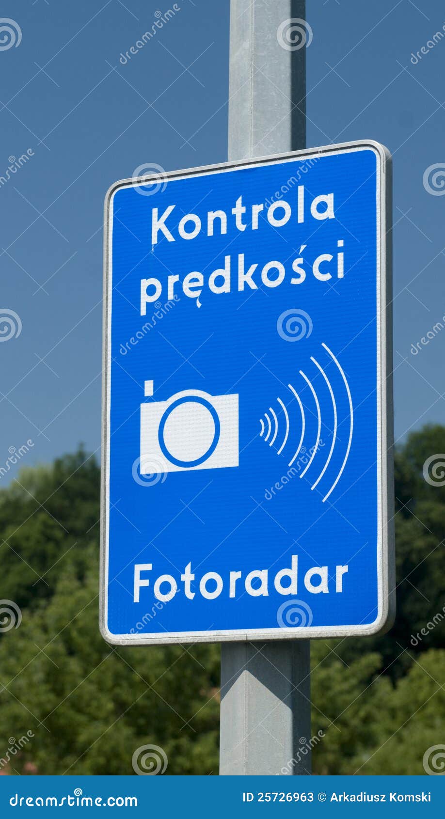 Polish Speed Camera Warning Sign Stock Image - Image of catching ...