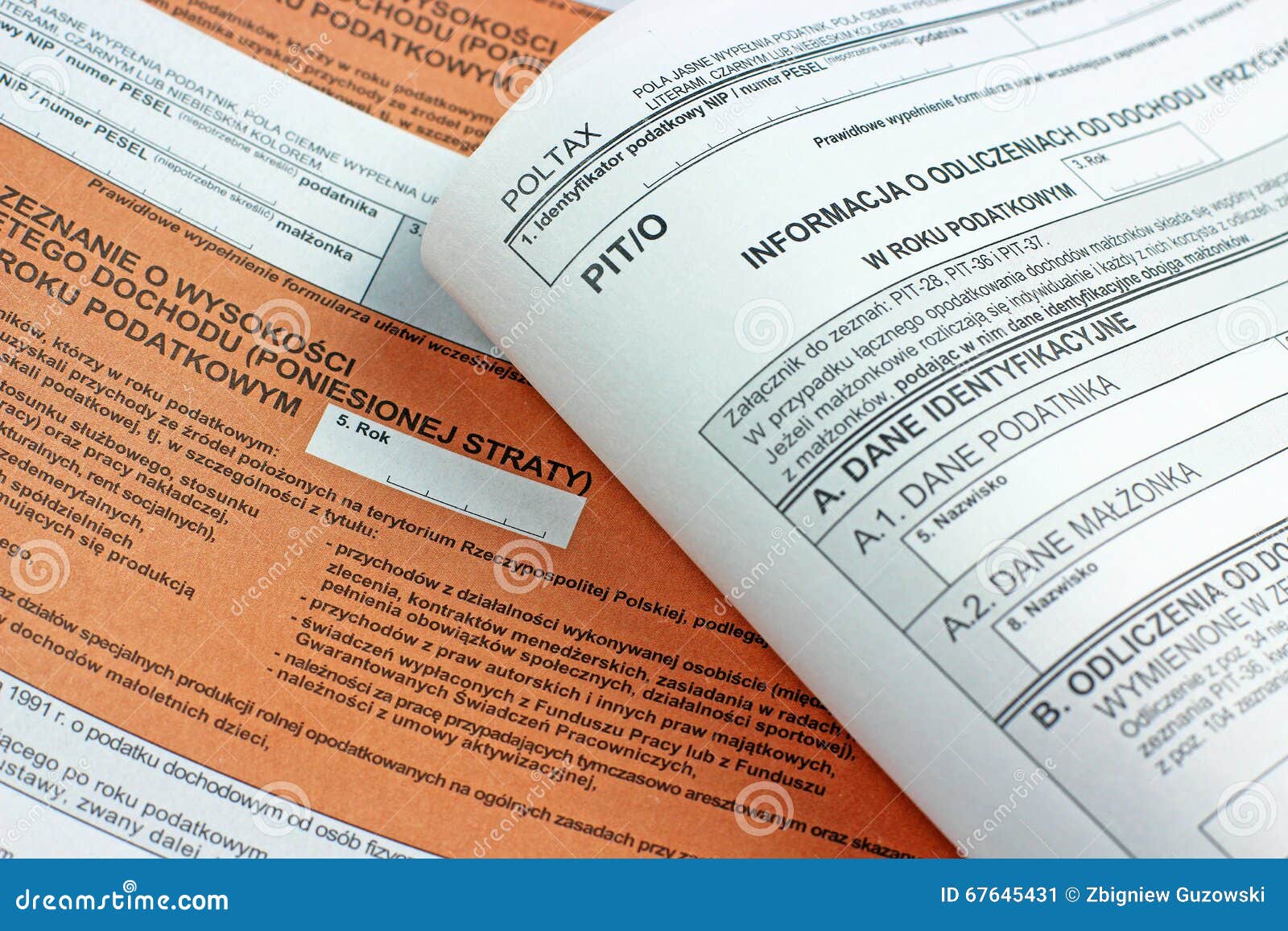 Polish tax form (PIT-36) editorial photo. Image of accounting - 67645431