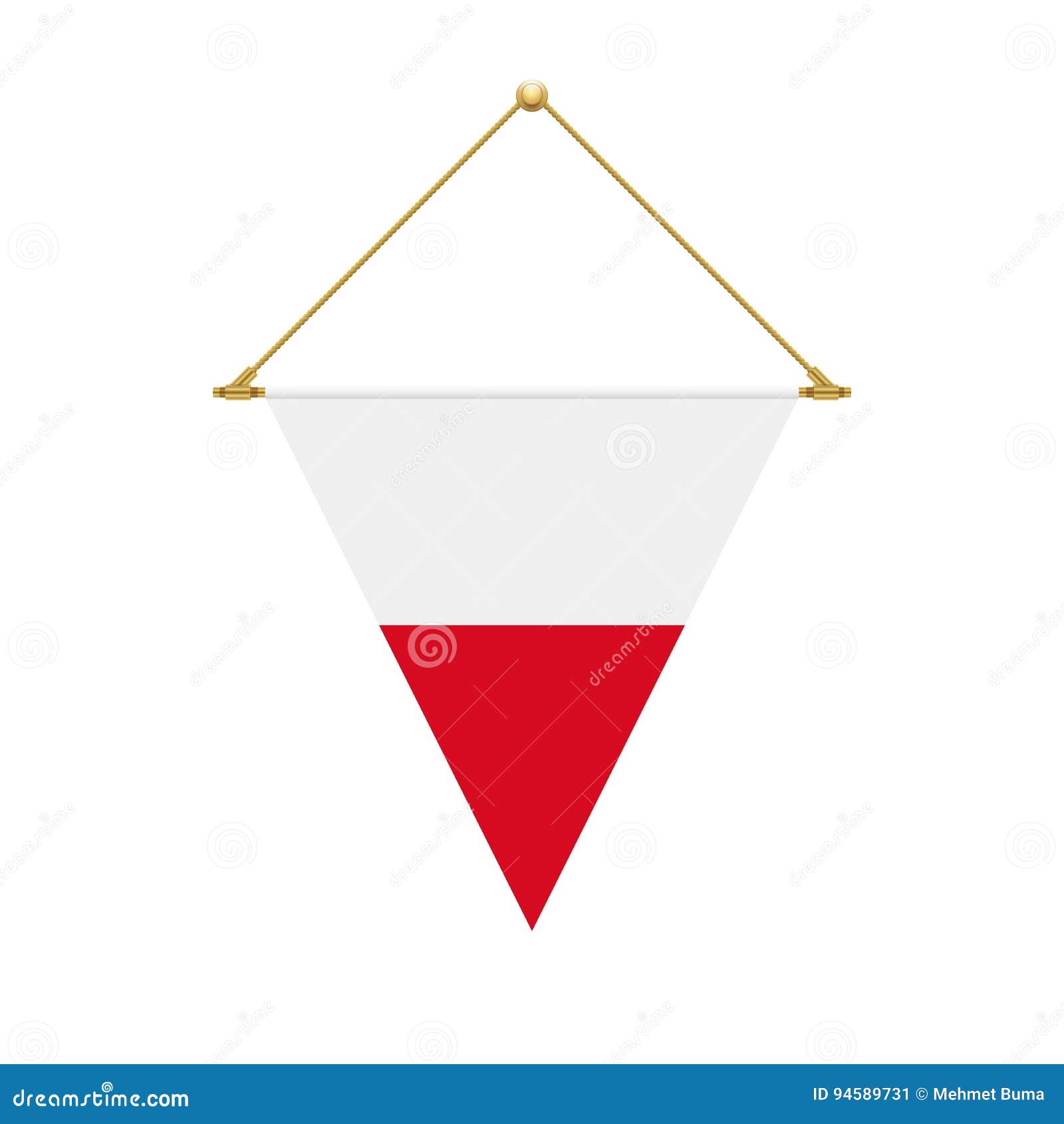 Polish Triangle Flag Hanging, Vector Illustration Stock Vector ...