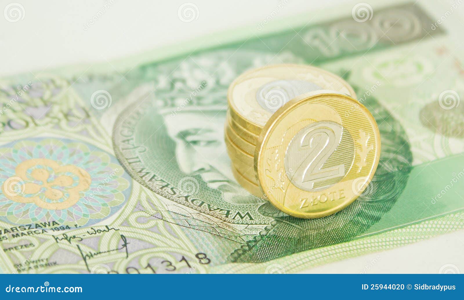 Polish two zloty stock photo. Image of metal, money, currency - 25944020
