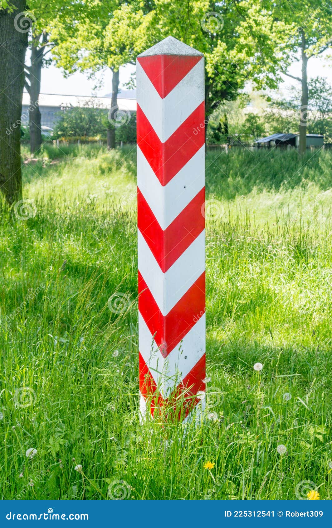 Polish White and Red Border Post on the Border with Germany Stock Image ...