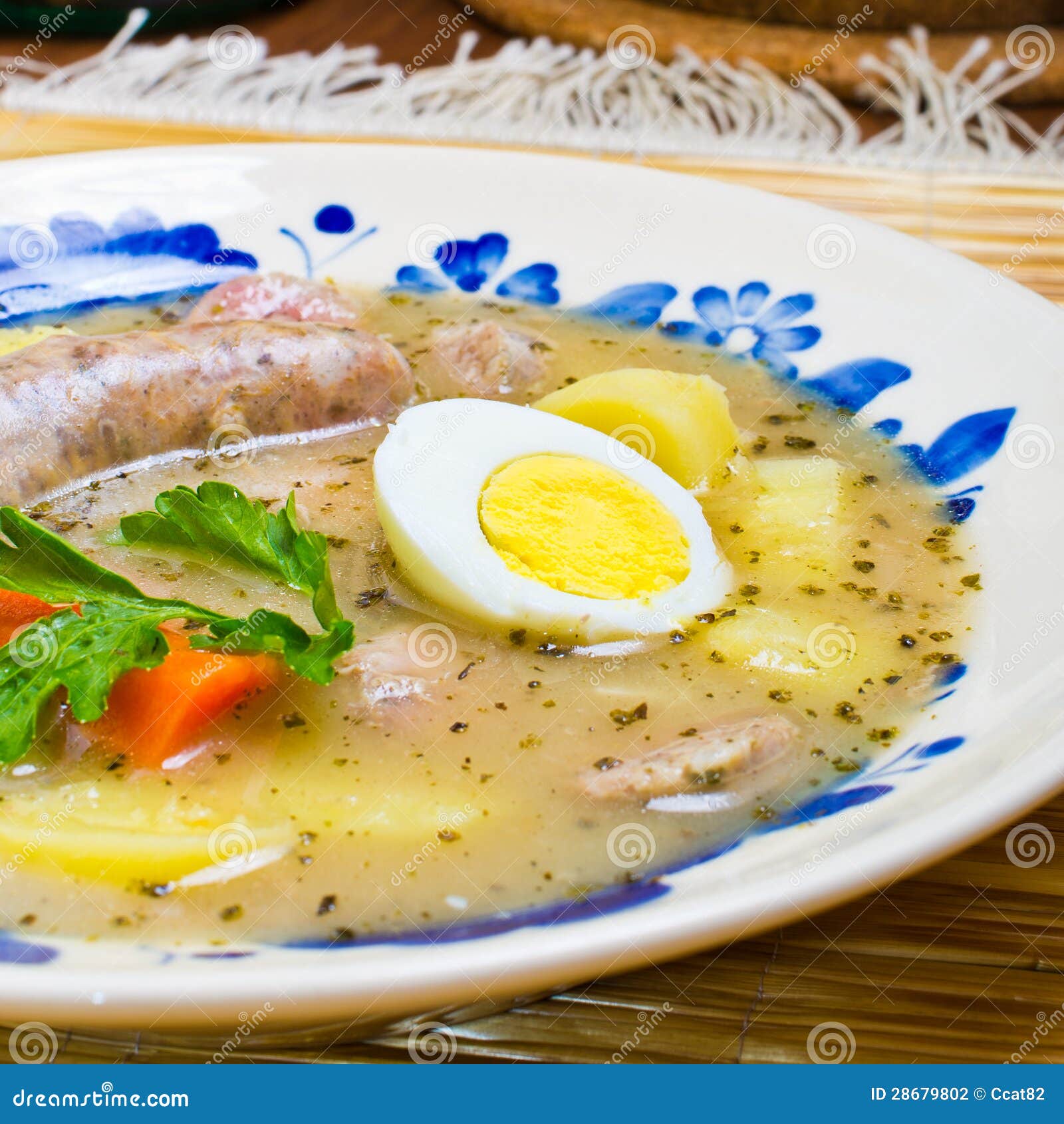 Polish Zurek Soup (sour-rye Soup) Stock Photo - Image of diet, cour ...