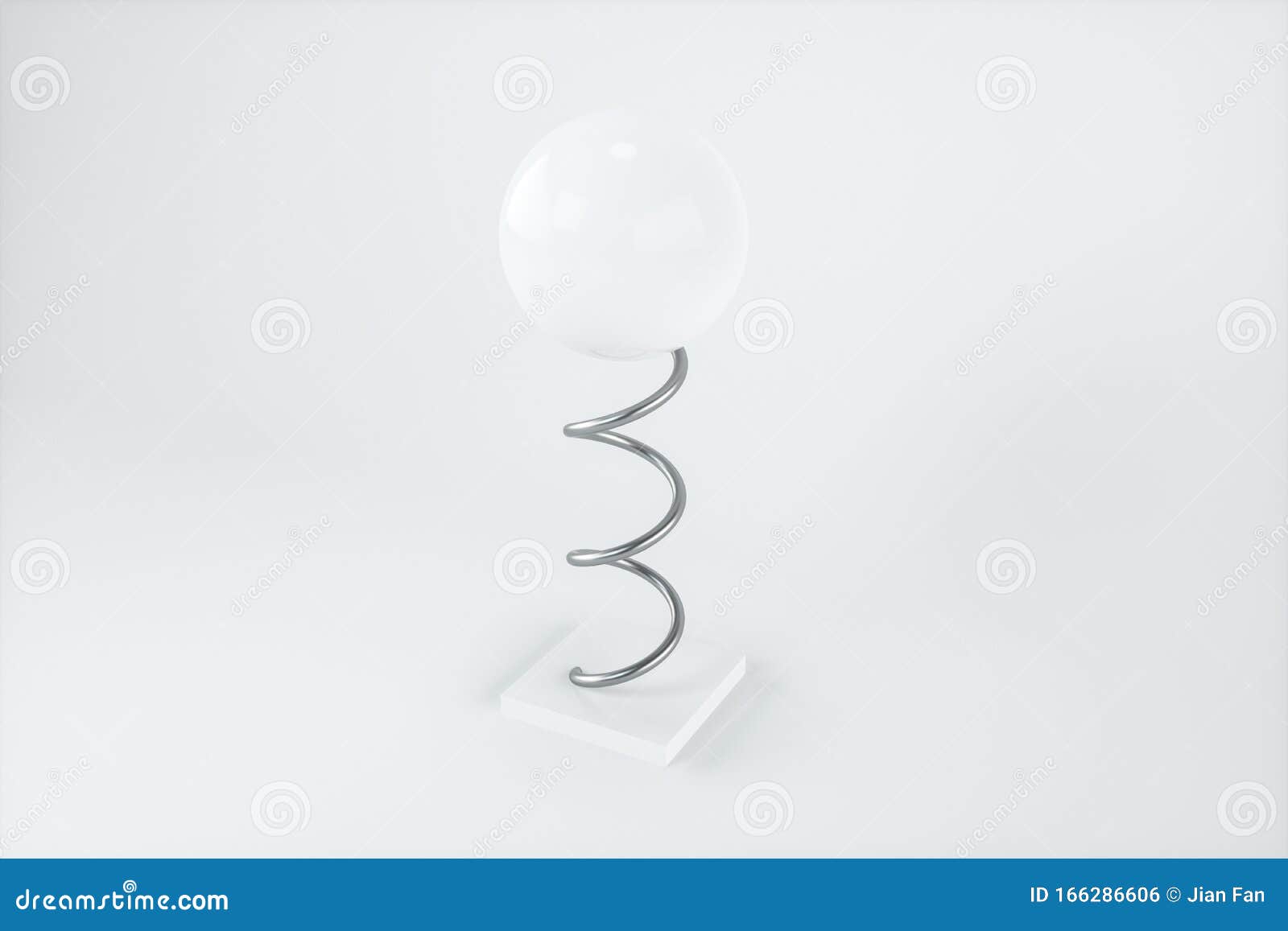 Polished Balls are Attached To Springs, 3d Rendering Stock Illustration ...