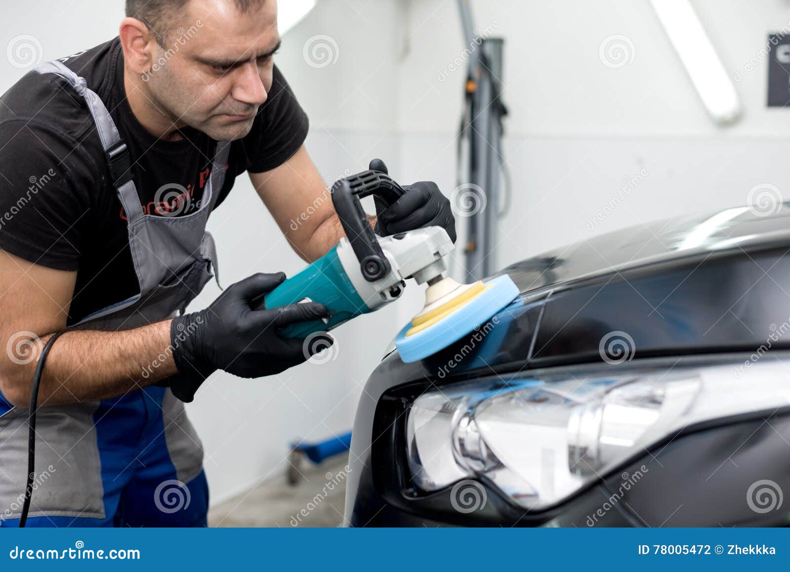Polished black car stock photo. Image of fixing, detailing - 78005472