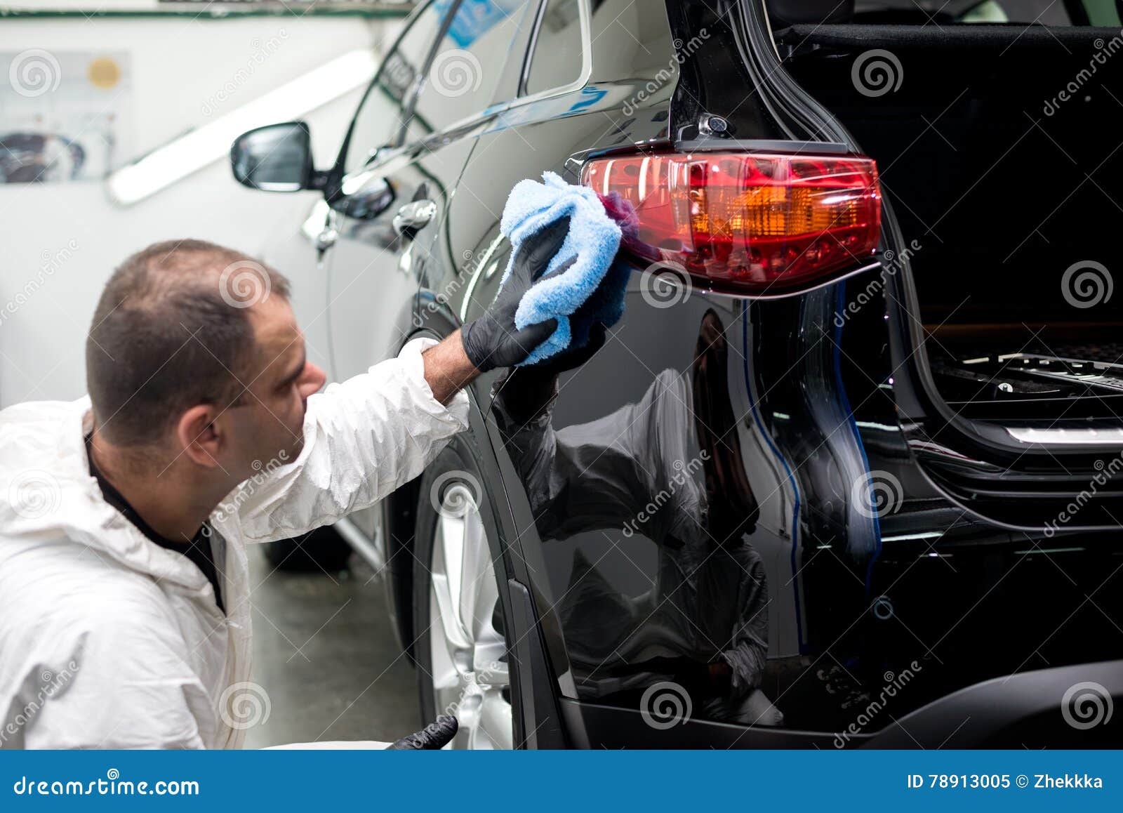 Polished black car stock image. Image of buffing, repair - 78913005