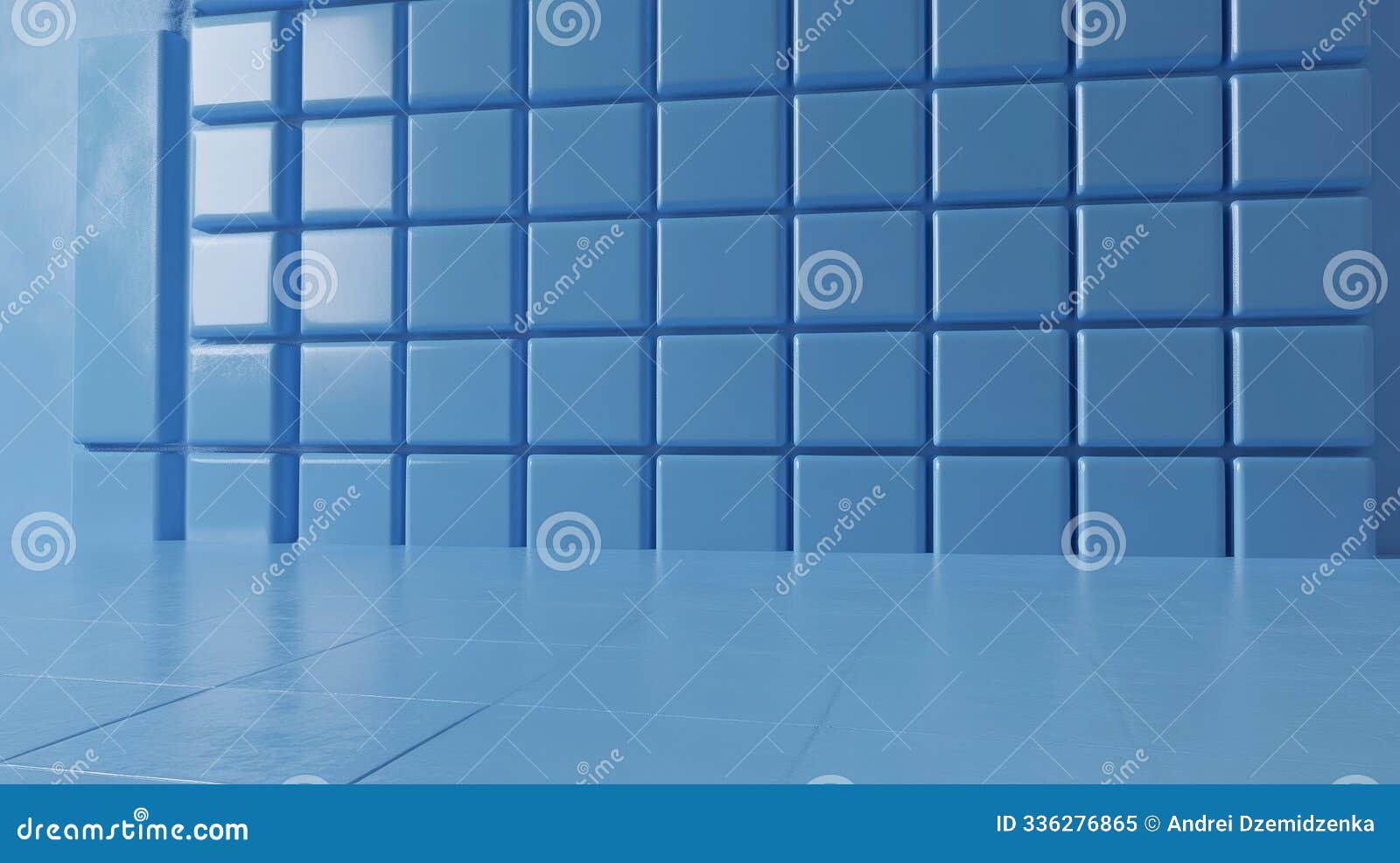 A Polished Blue Wall Background with Hexagonal, 3D Blocks. Futuristic ...