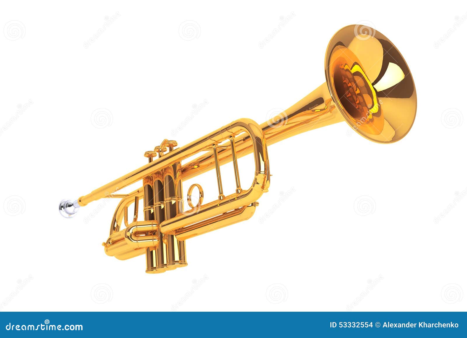 Old Brass Trumpet Isolated. Royalty-Free Stock Photography ...