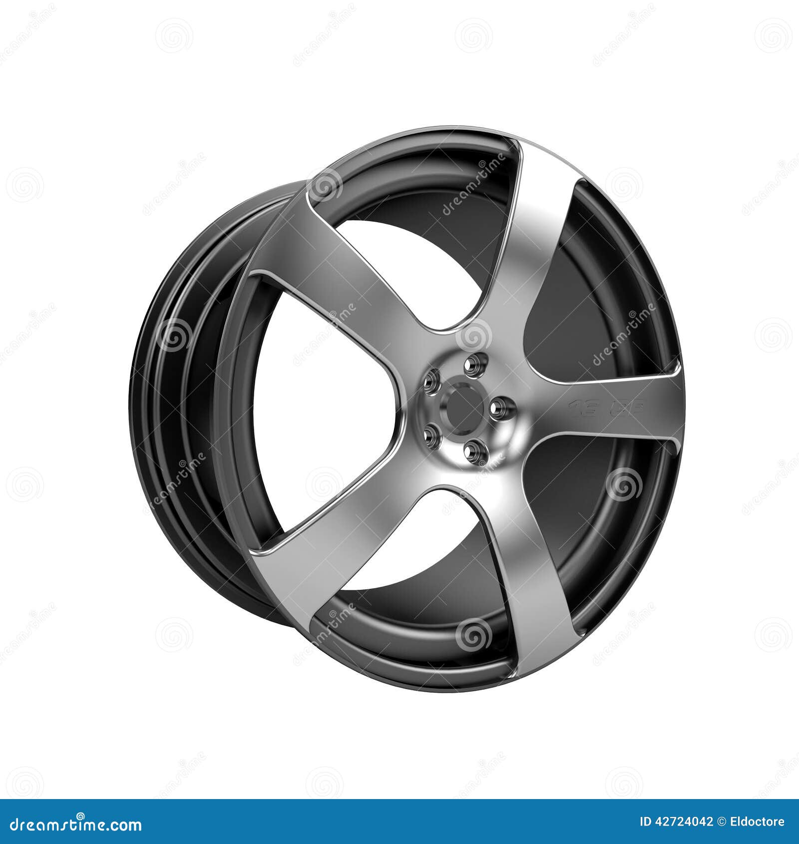 Polished Chrome Rim Wheel on White Stock Photo - Image of design ...