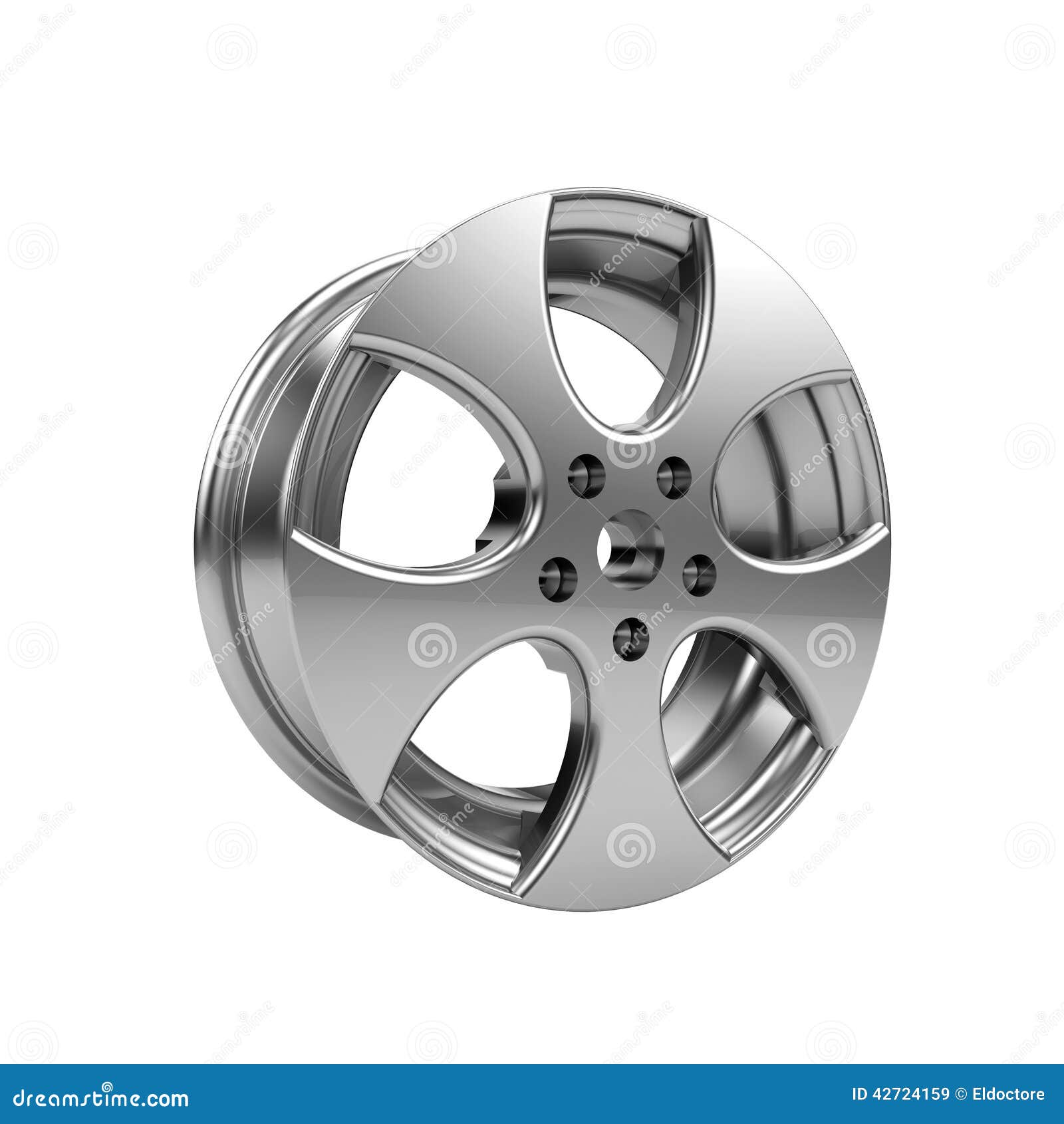 Polished Chrome Rim Wheel on White Stock Illustration - Illustration of ...