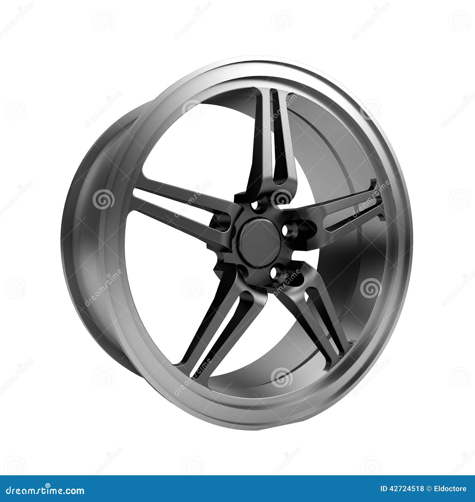 Polished Chrome Rim Wheel on White Stock Illustration - Illustration of ...
