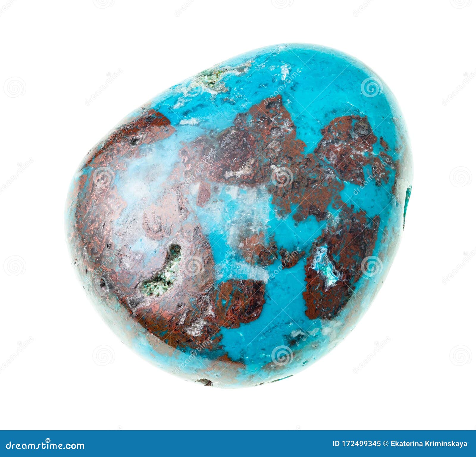 Polished Chrysocolla Gem Stone Cutout on White Stock Image - Image of ...