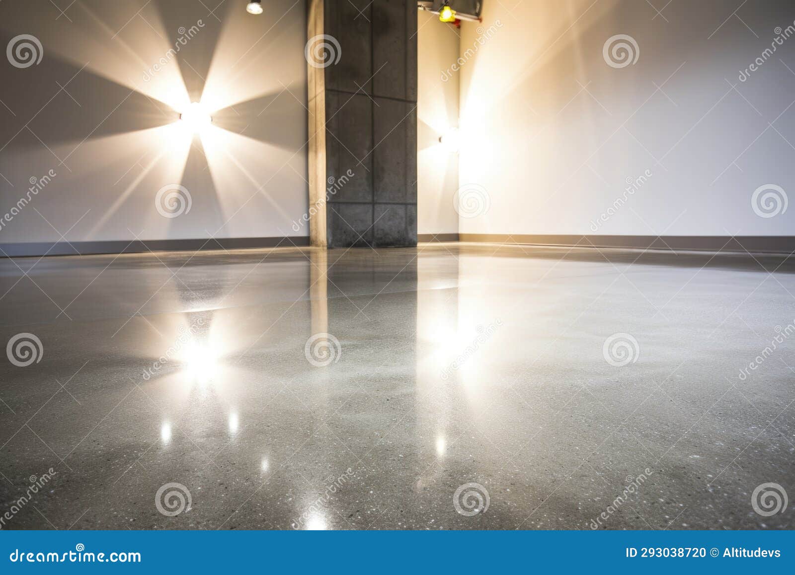 Polished Concrete Floor Gleaming Under Room Light Stock Illustration ...