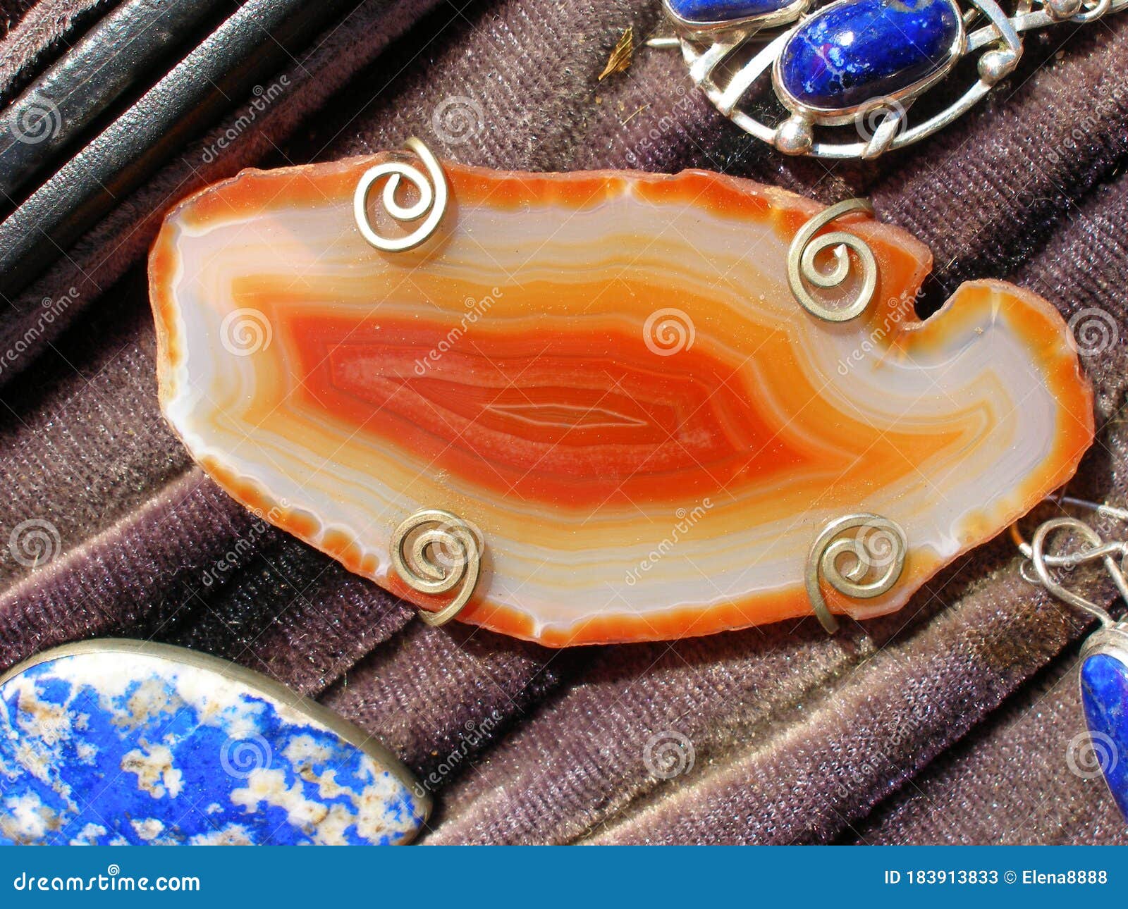 Polished Coral Eye Agate in the Frame Stock Image - Image of auto ...