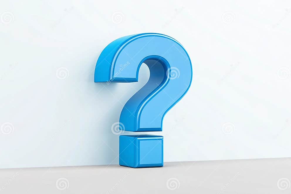 Realistic 3d Blue Question Mark Illustration Stock Illustration ...