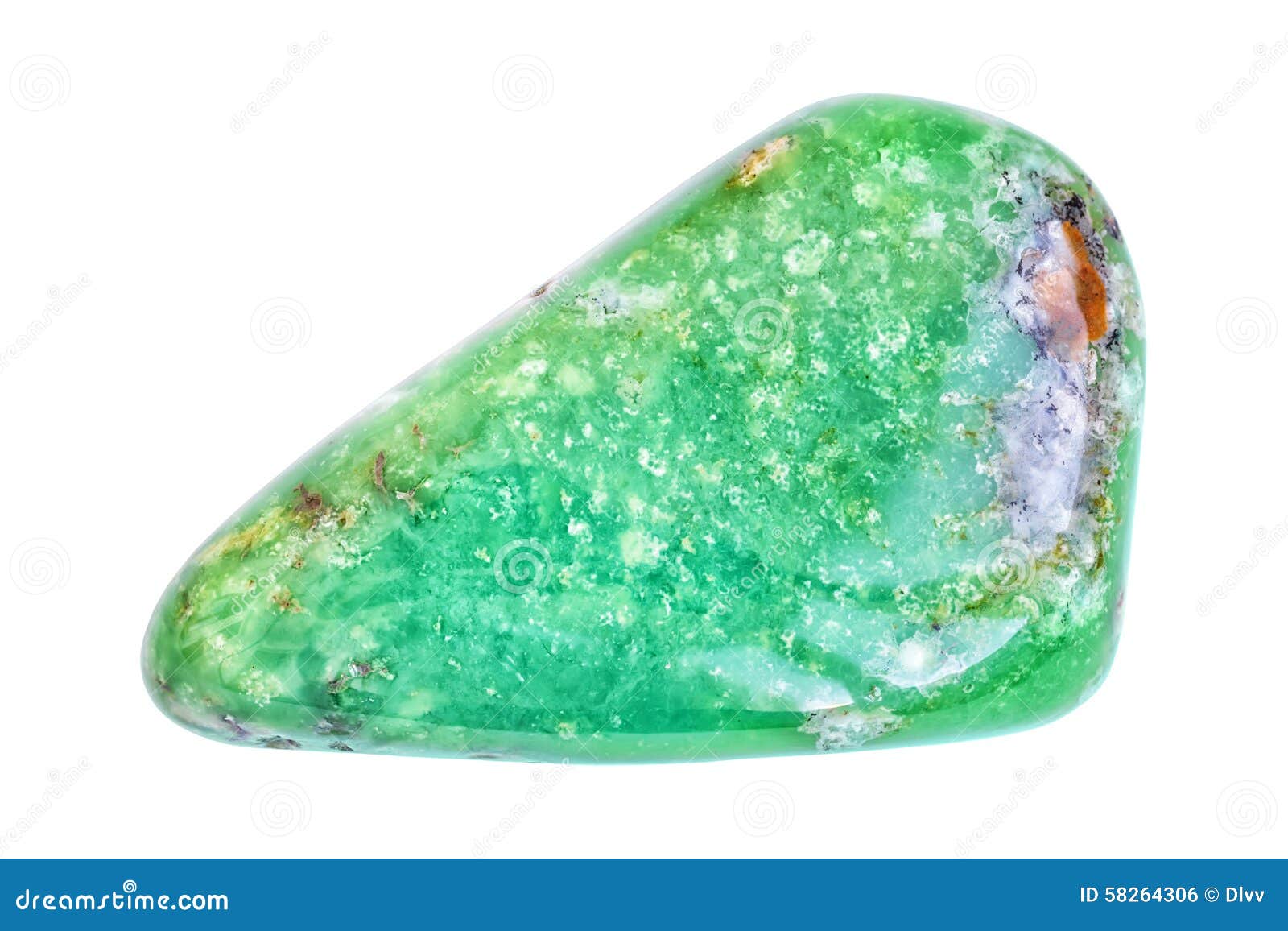 Polished Green Nephrite Gemstone Isolated on White Stock Photo - Image ...