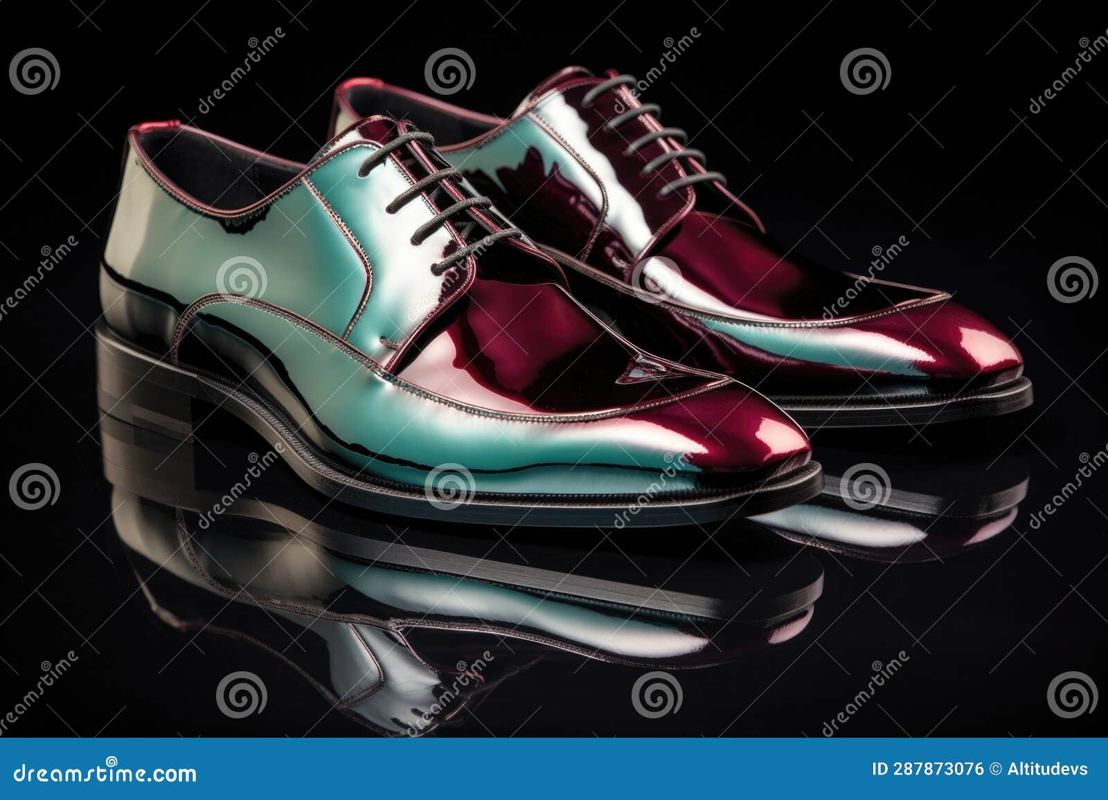 Polished Leather Shoes with Reflection on Surface Stock Illustration ...