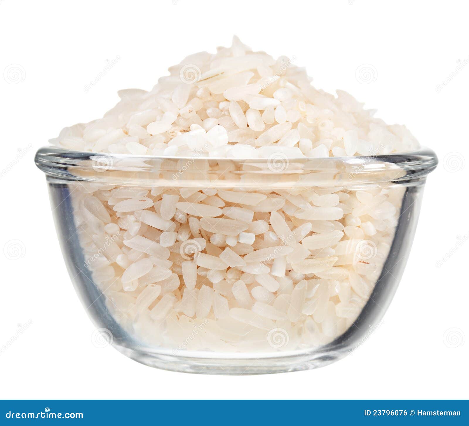 Polished Long Rice Heap in Small Glass Bowl Stock Photo - Image of ...