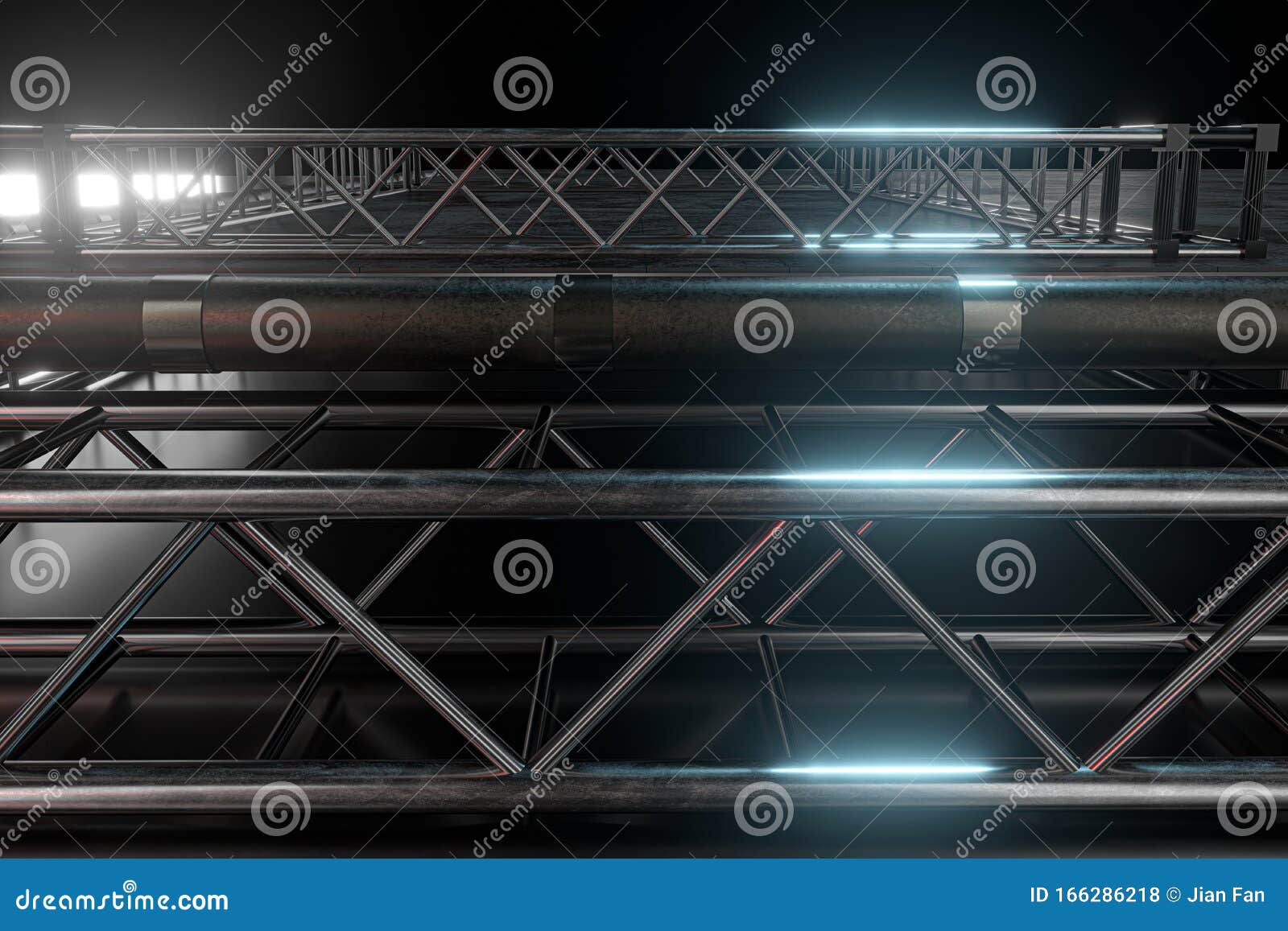 Polished Metal Frame, Black Texture Floor, 3d Rendering Stock ...