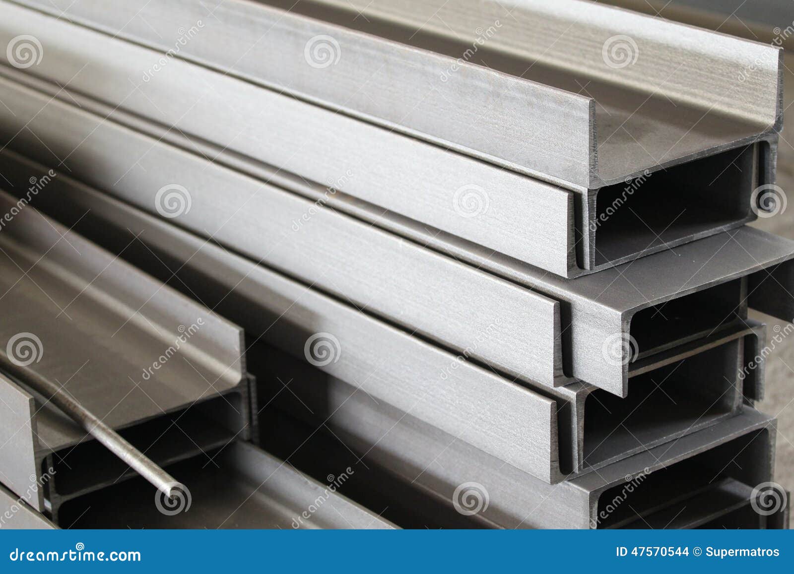 Polished Metal Profile Channel Stock Photo - Image of construction ...