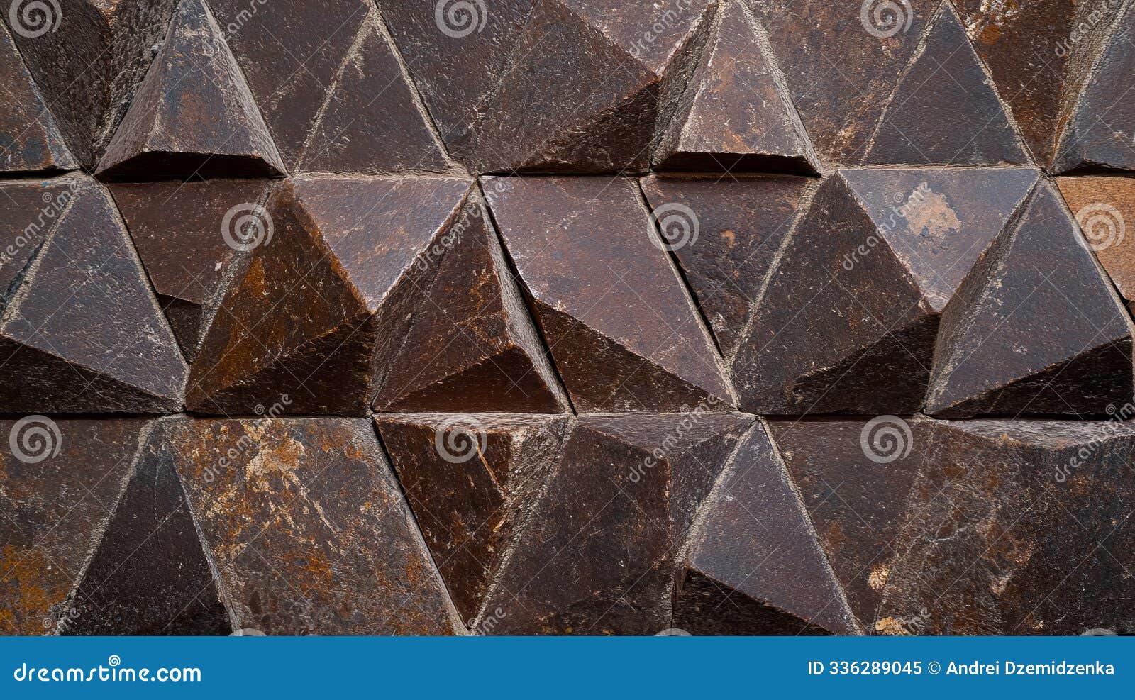 A Polished, Natural Stone Wall Background with Tiles. a Triangular ...