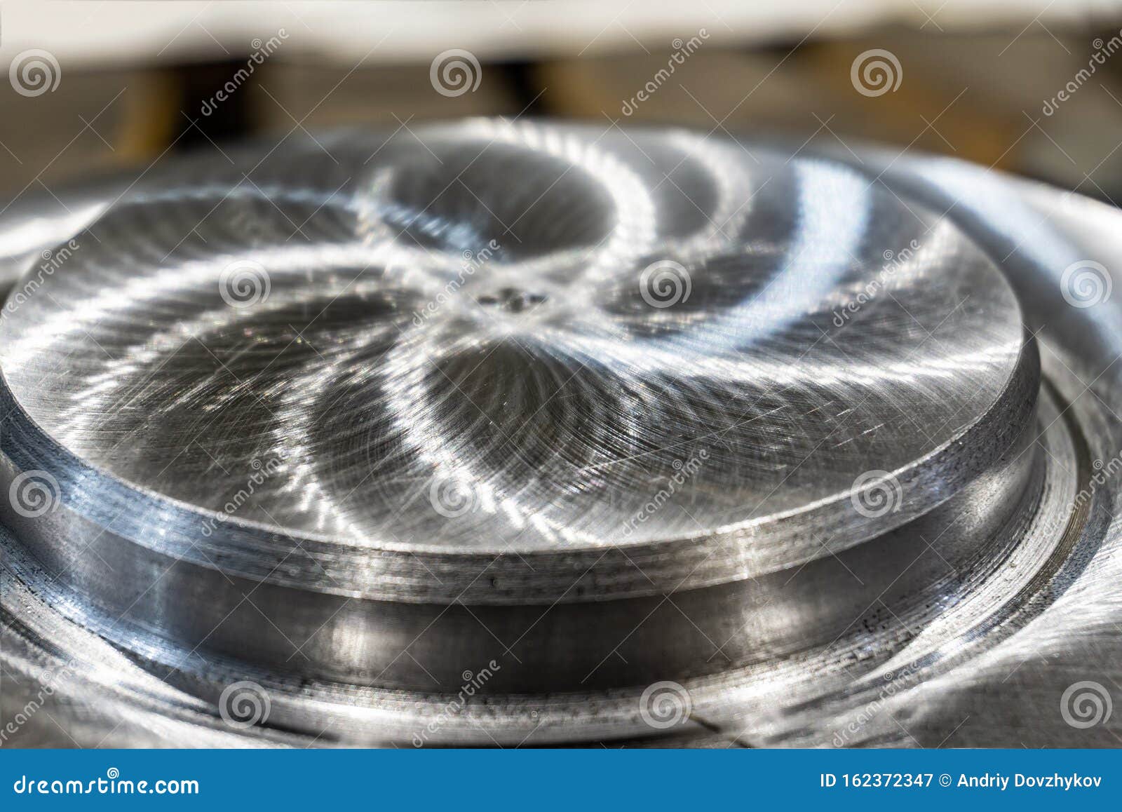 The Polished Part of the Machined Surface of a Round Metal Part Stock ...