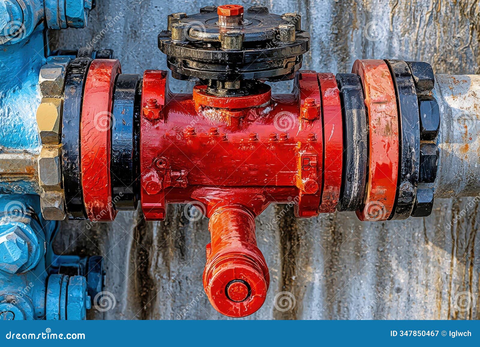 Pipeline Valve with Sleek Red Handle Designed for Functionality and ...