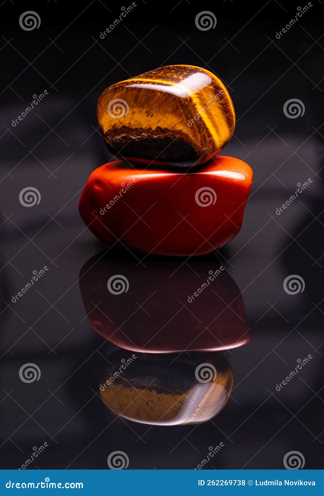 Polished Red Jasper and Tiger-eye Stock Photo - Image of formation ...