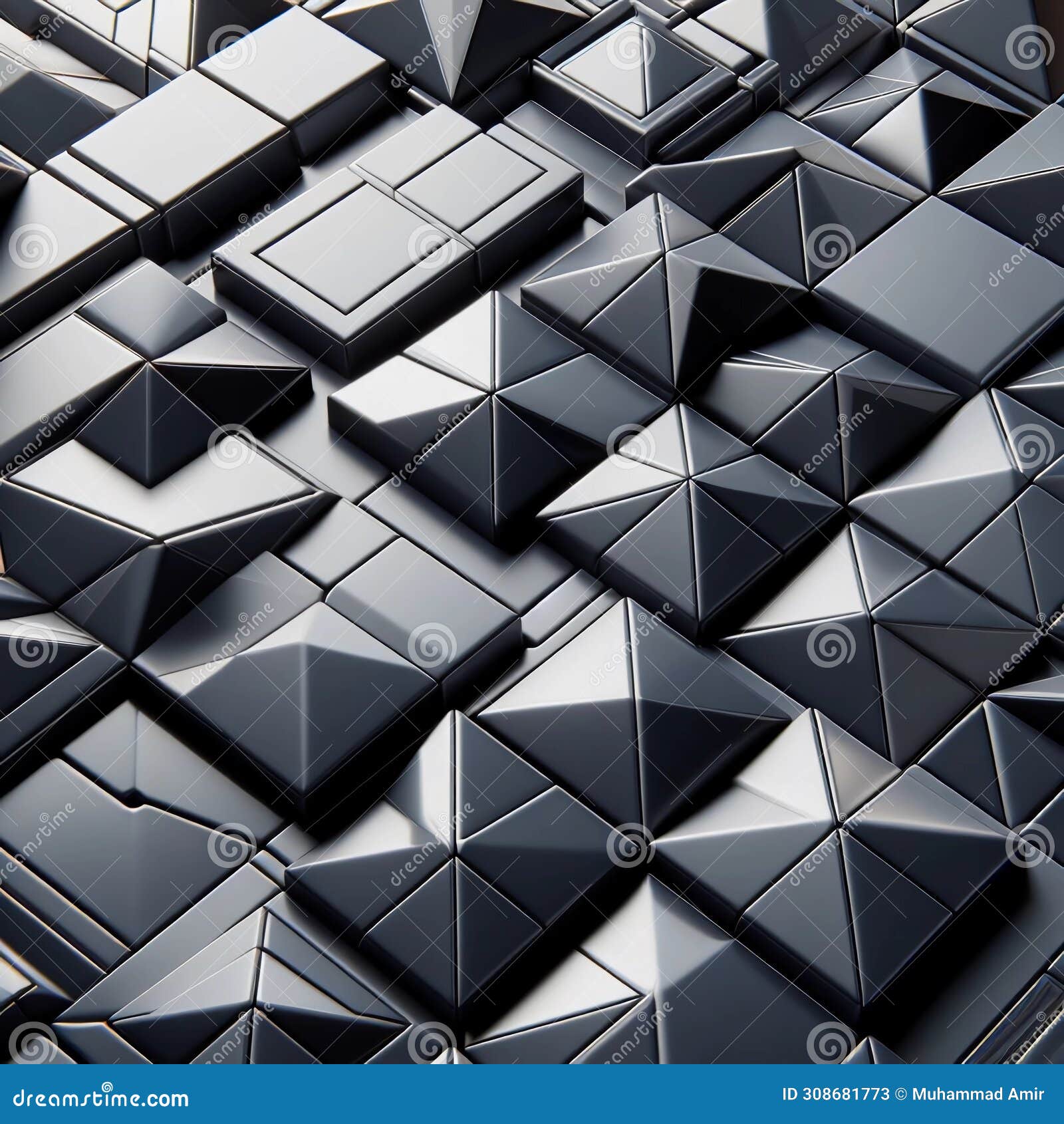 Polished, Semigloss Wall Background with Tiles. Triangular, Tile ...