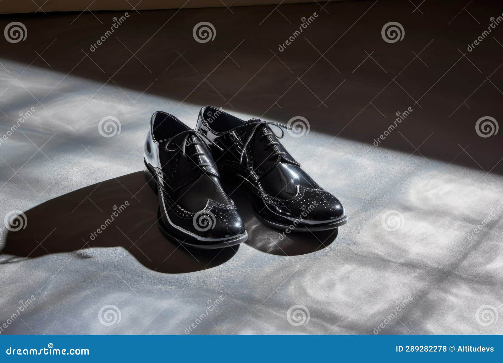 Polished Shoes with Dramatic Shadow Effects Stock Photo - Image of ...