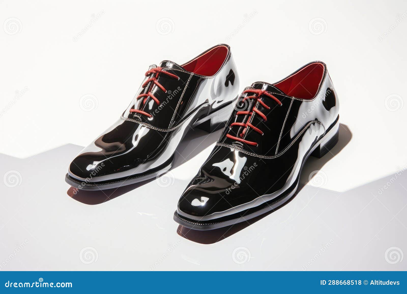 Polished Shoes on a White Backdrop with Shadows Stock Photo - Image of ...
