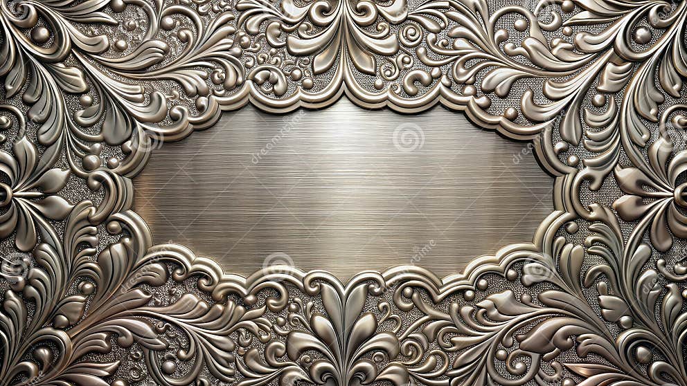 Polished Silver Metal Pattern with Intricate Design Generative by AI ...