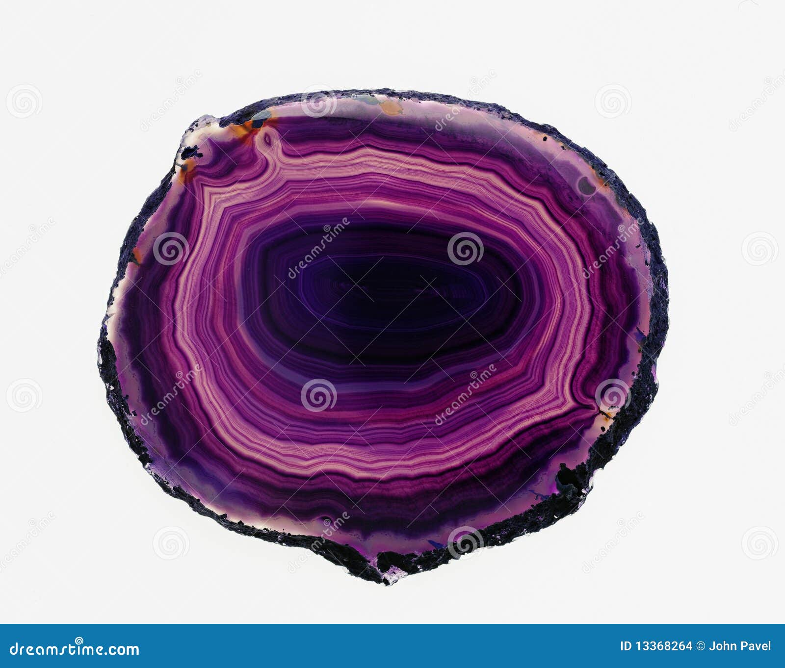 Polished Translucent Slice of Banded Purple Agate Stock Photo - Image ...